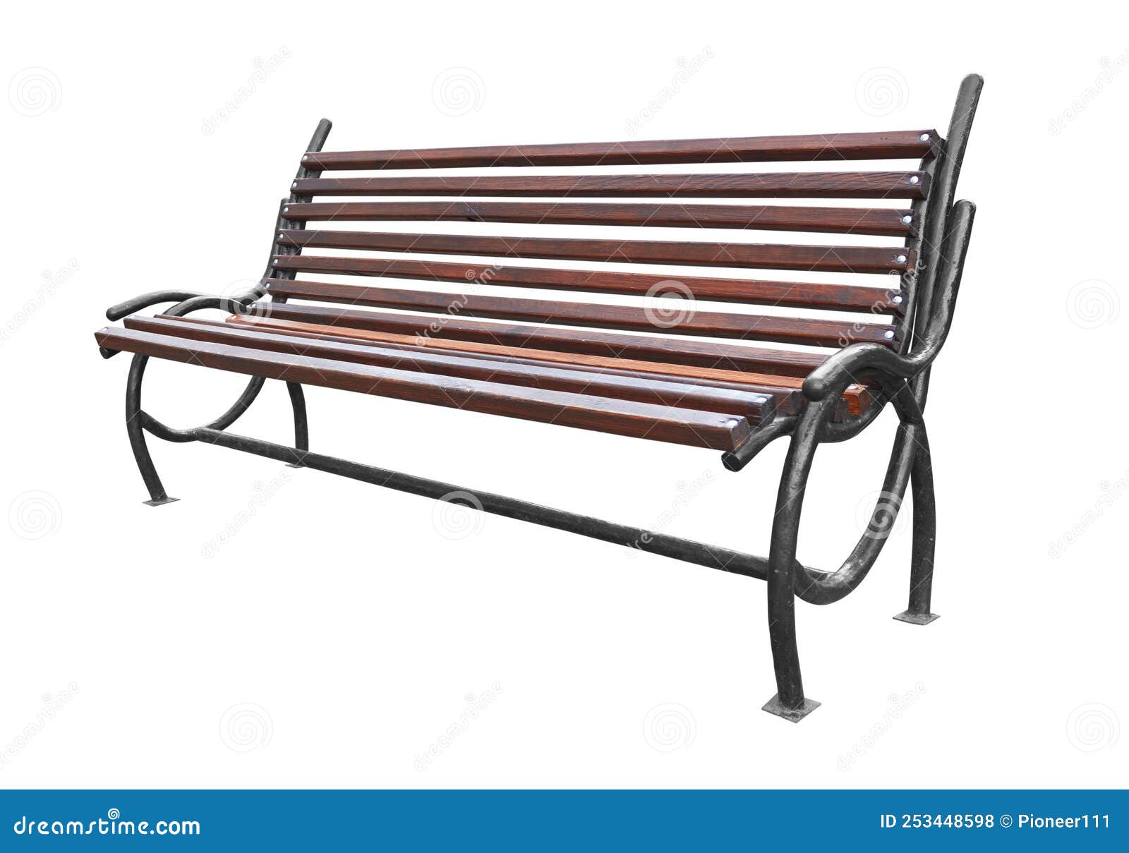 Park bench isolated stock photo. Image of comfortable - 253448598