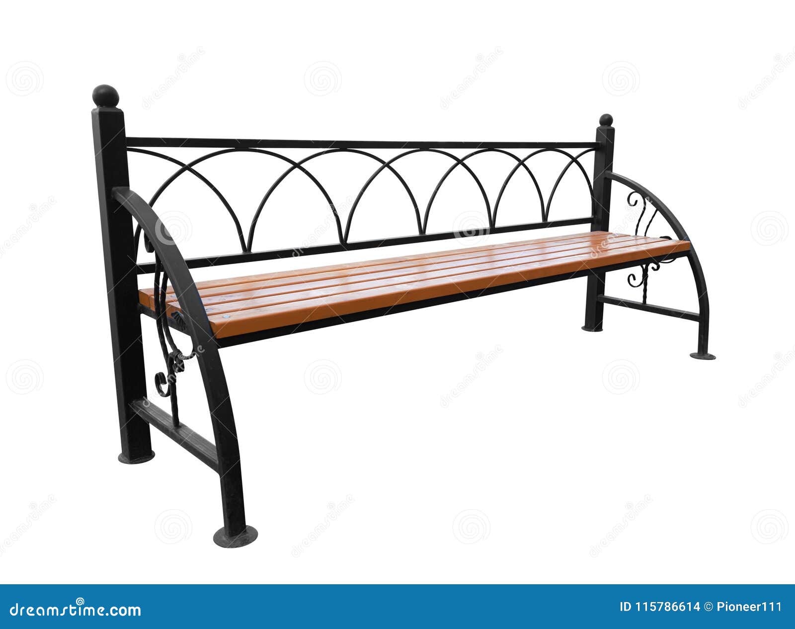 Park bench isolated stock photo. Image of seat, decorative - 115786614