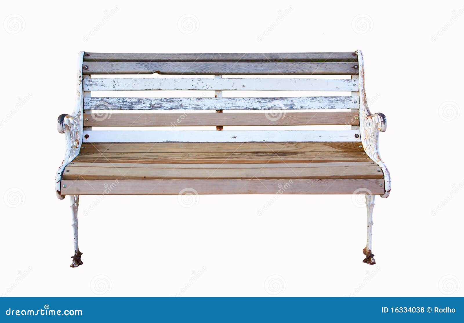 Park Bench Isolated on White Stock Photo - Image of hardwood, outdoors ...