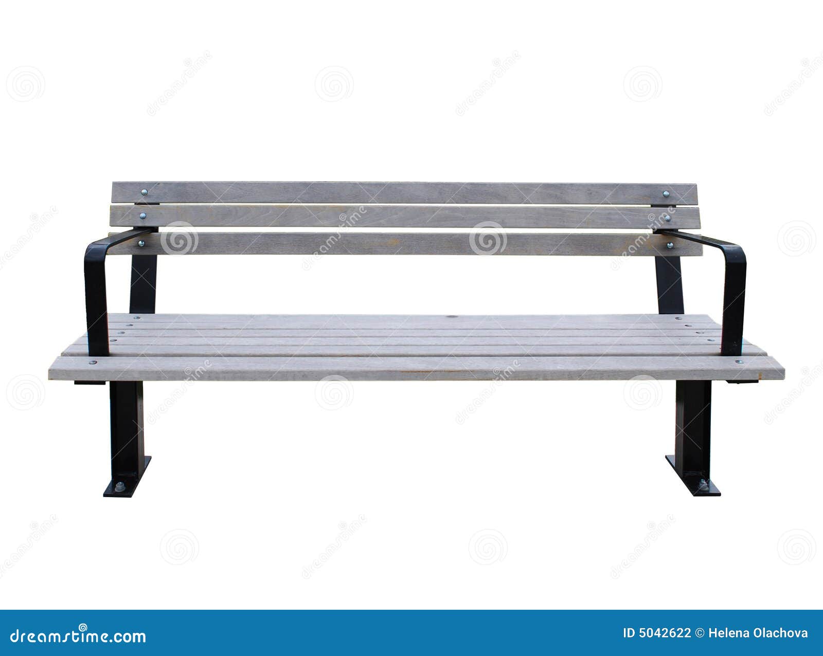 Park Bench Isolated on White Stock Photo - Image of recreation, metal ...