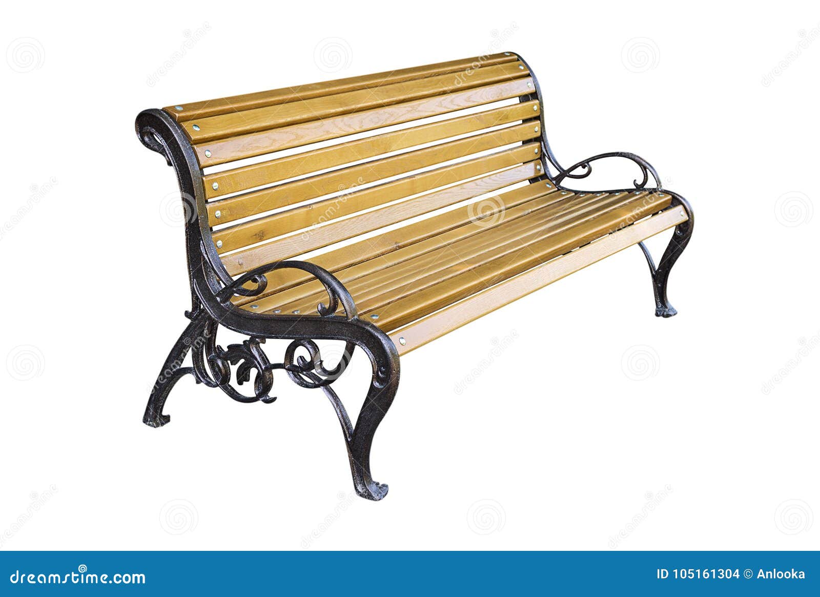 Bench Isolated on White Background Stock Photo - Image of styling ...