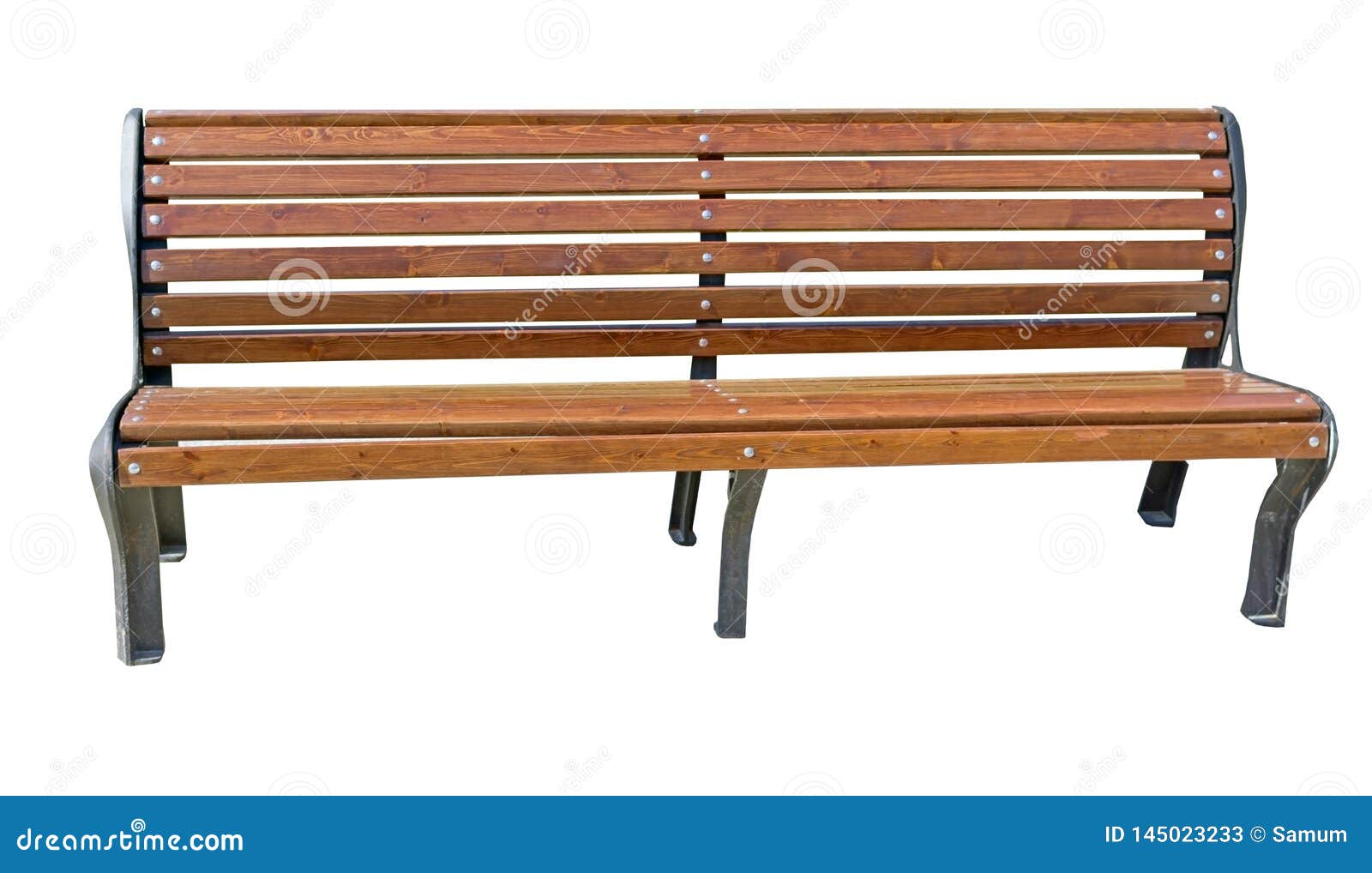 Park Bench Isolated on White Stock Image - Image of color, decorative ...