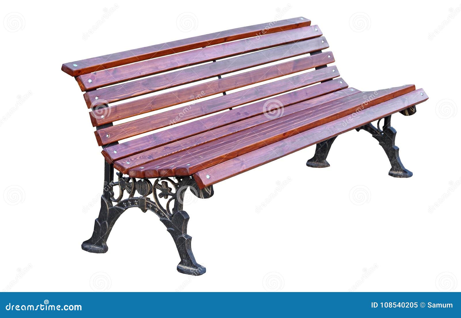 Park Bench Isolated on White Stock Image - Image of leisure, bench ...