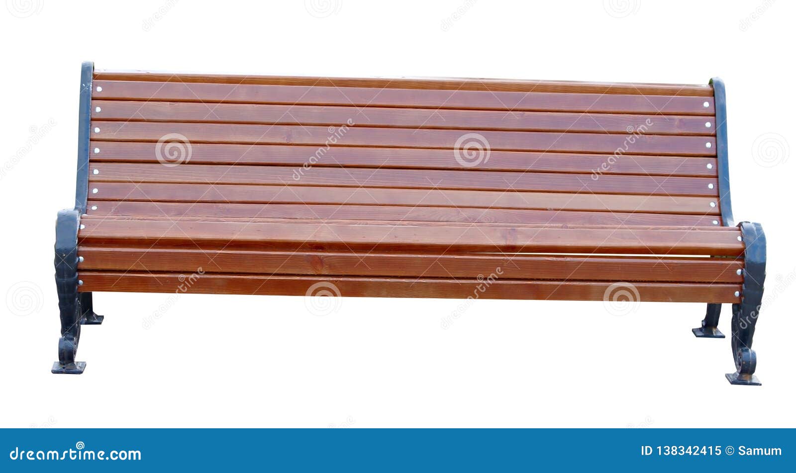 Park Bench Isolated on White Stock Image - Image of rest, decorative ...