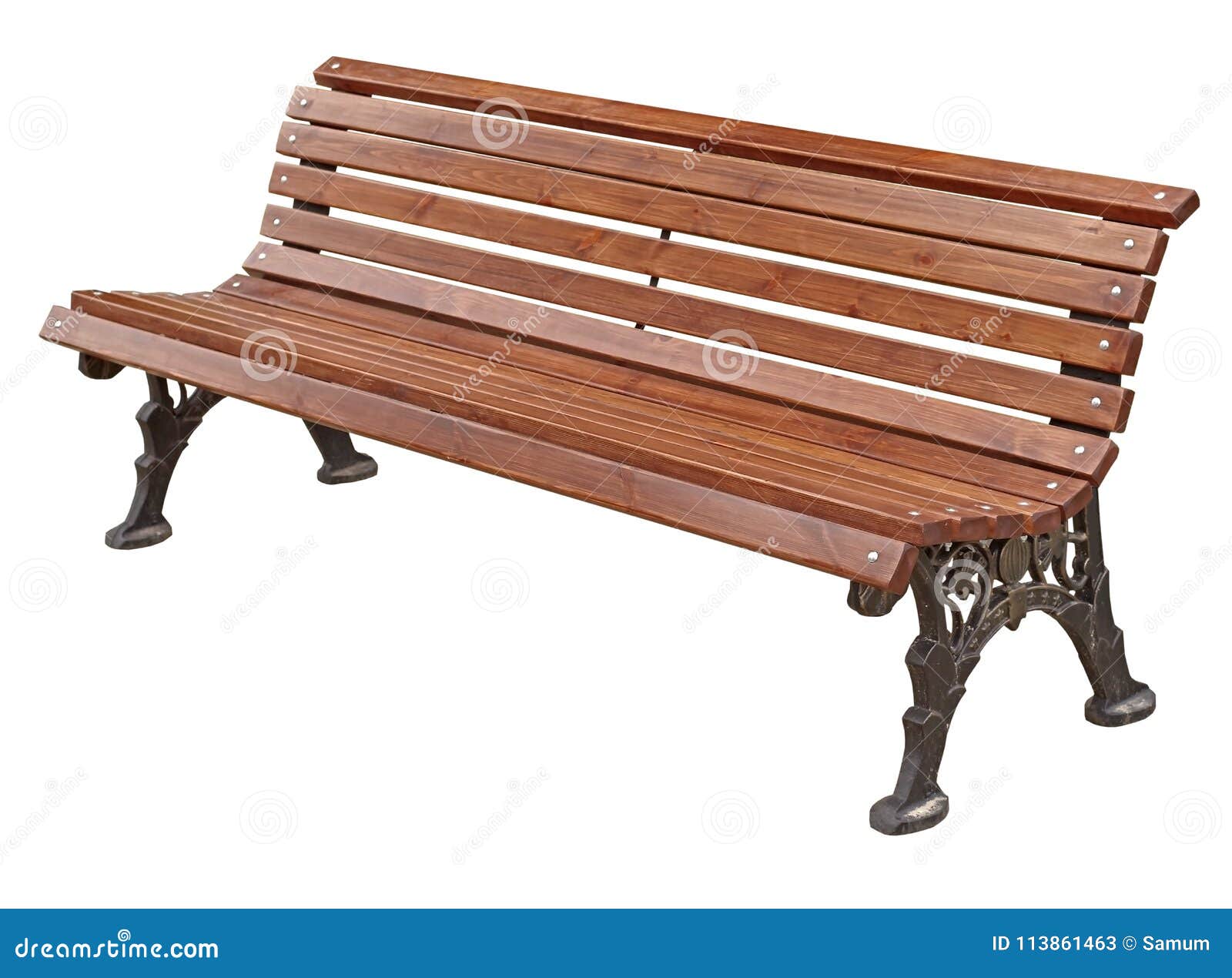 Park Bench Isolated on White Stock Image - Image of ornamental ...