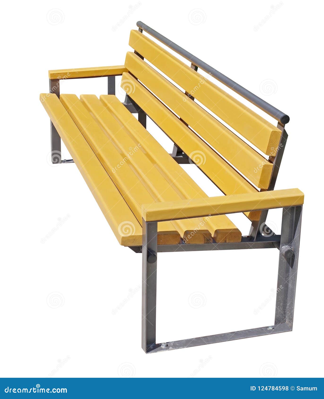 Park Bench Isolated on White Stock Photo - Image of comfortable, gray ...