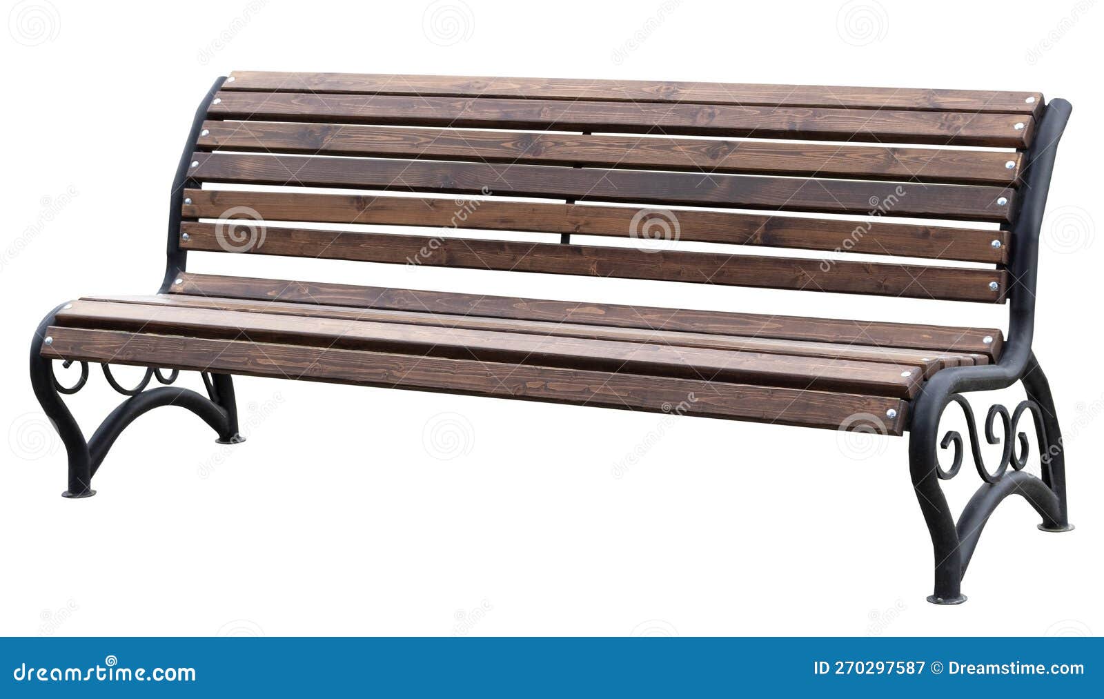 Park Bench Isolated on White Stock Image - Image of exterior, ornament ...