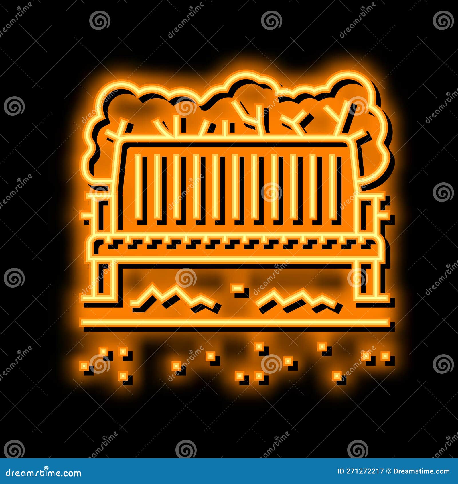 Park Bench Neon Glow Icon Illustration Stock Vector - Illustration of ...