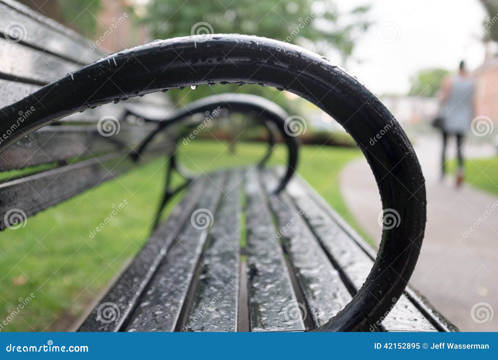 Park Bench after Rain stock image. Image of storm, landscape - 42152895