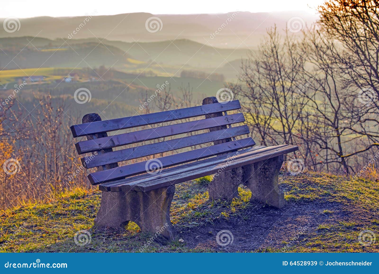 Park bench stock image. Image of relax, peaceful, evening - 64528939