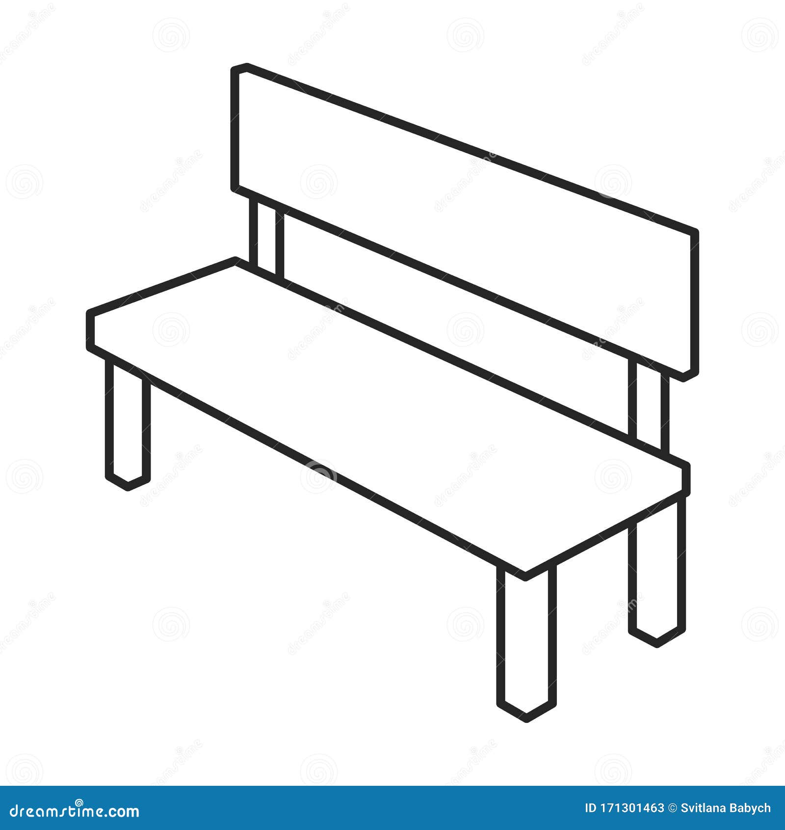 Park Bench Vector Icon.Outline.line Vector Icon Isolated on White ... Park Bench Vector Icon.Outline.line Vector Icon Isolated on White ...