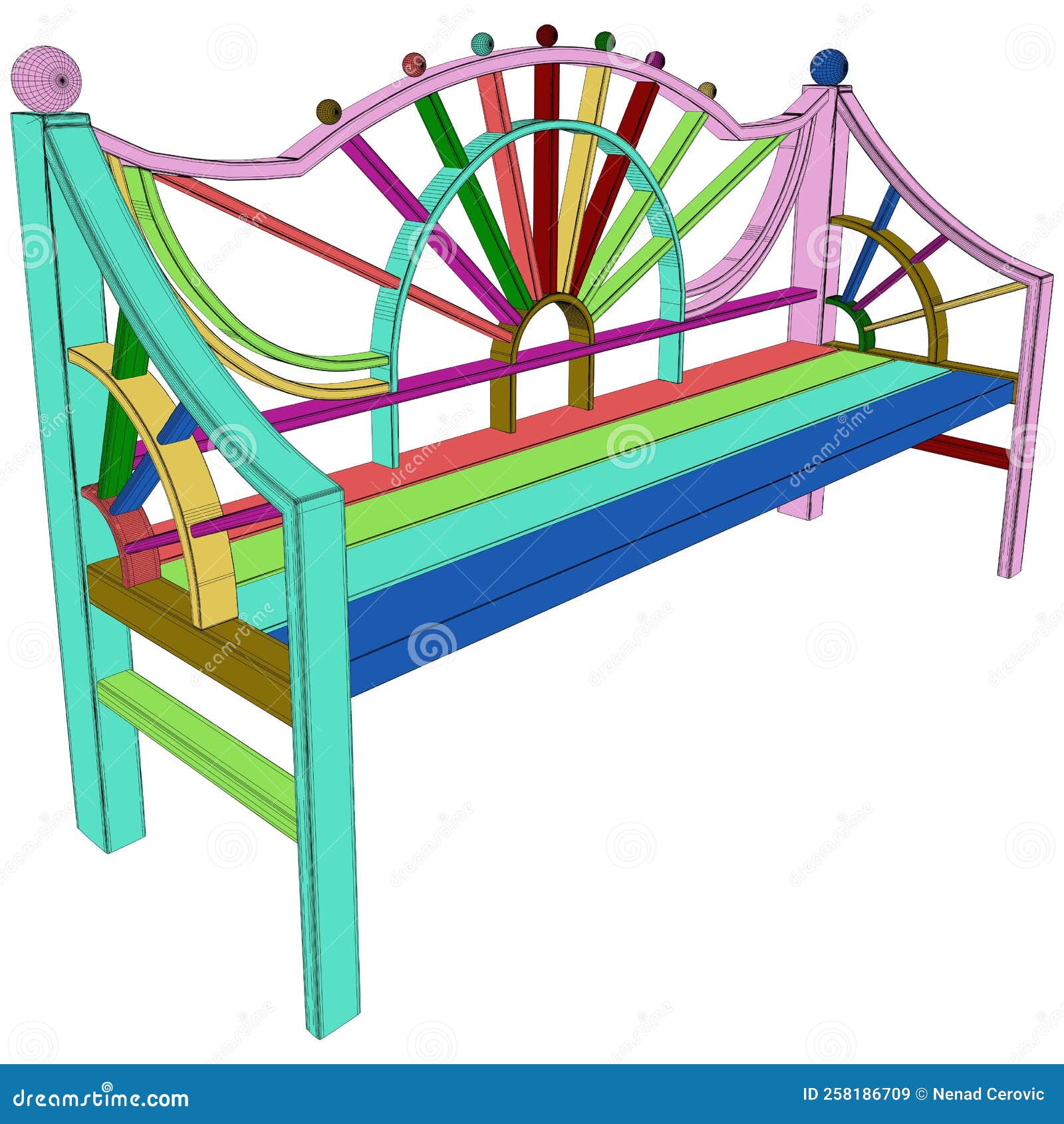 Park Bench Vector. Illustration Isolated on White Background Stock ...