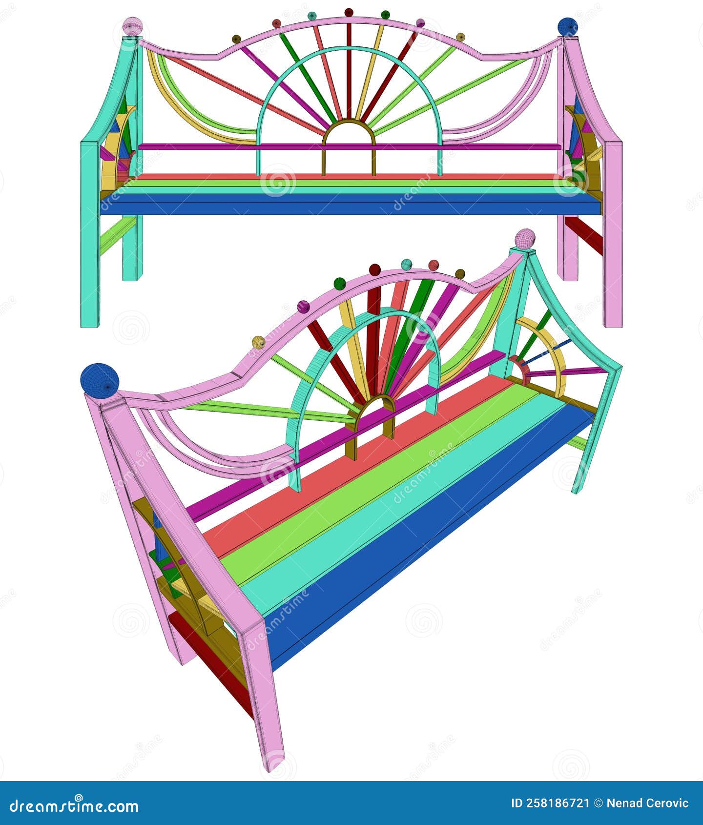 Park Bench Vector. Illustration Isolated on White Background Stock ...