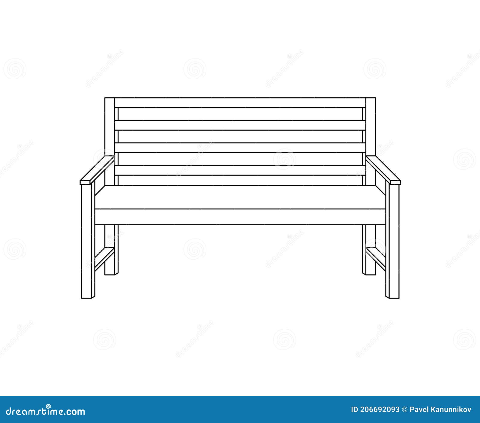 Park Bench Vector Illustration.Outline, Simple Style Eps 10 Stock ...