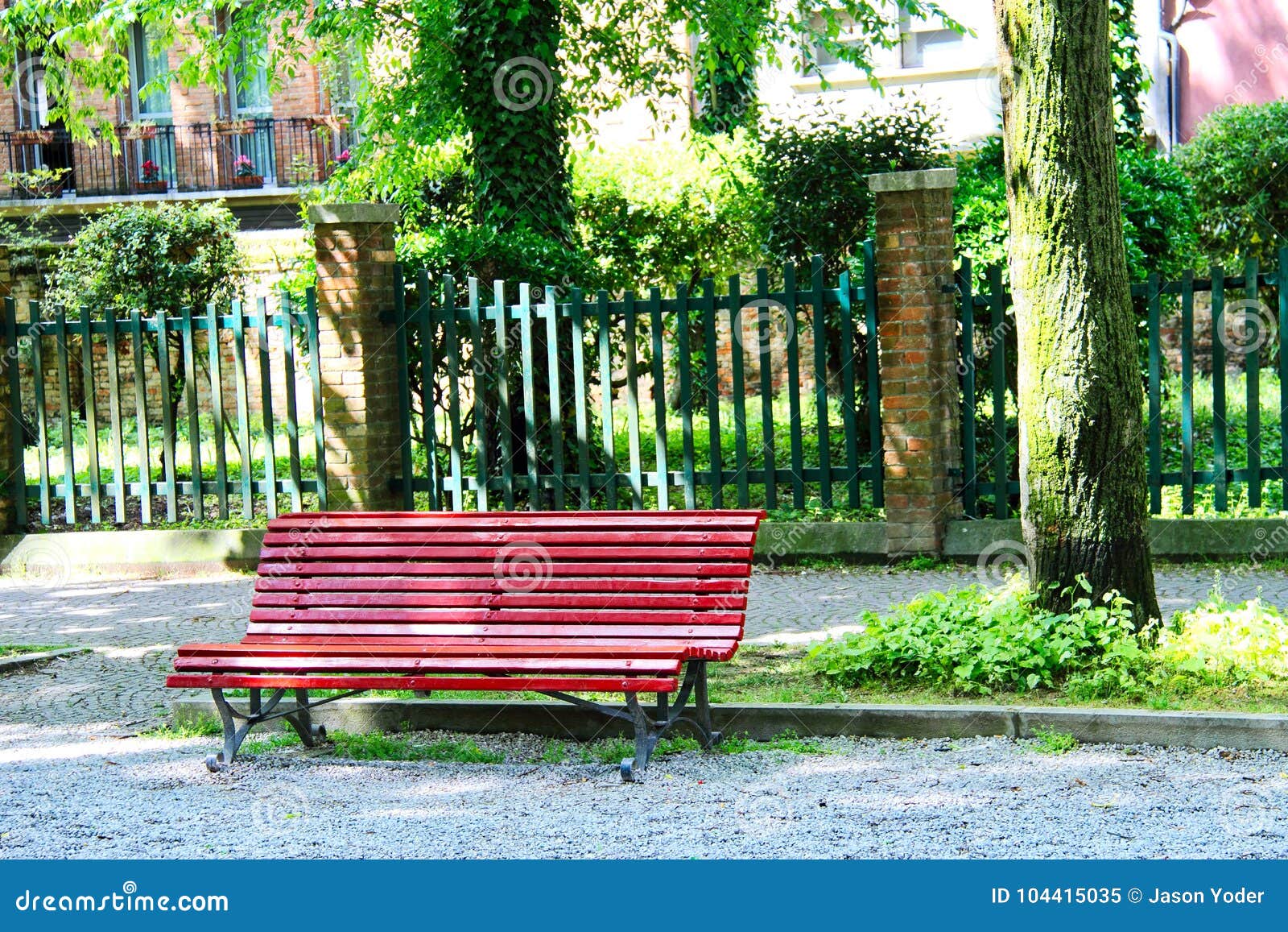 Park Bench in Venice stock image. Image of scenics, nature - 104415035