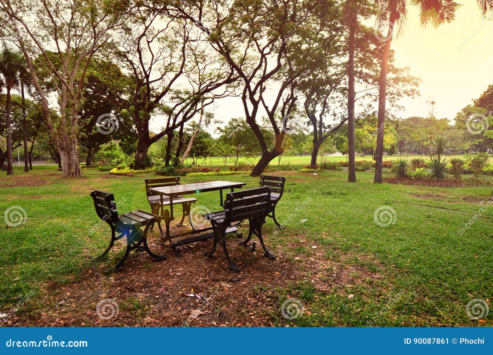 Park Benches, Nature Resting Benches Stock Image - Image of bench ...