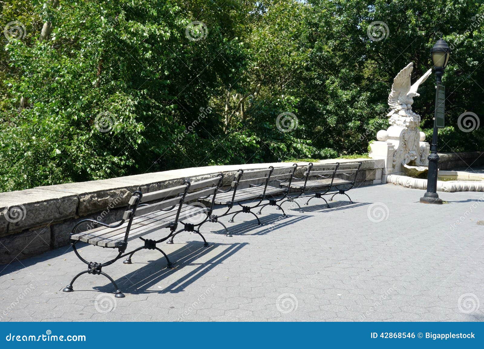 New York City Park Benches stock photo. Image of upper - 42868546