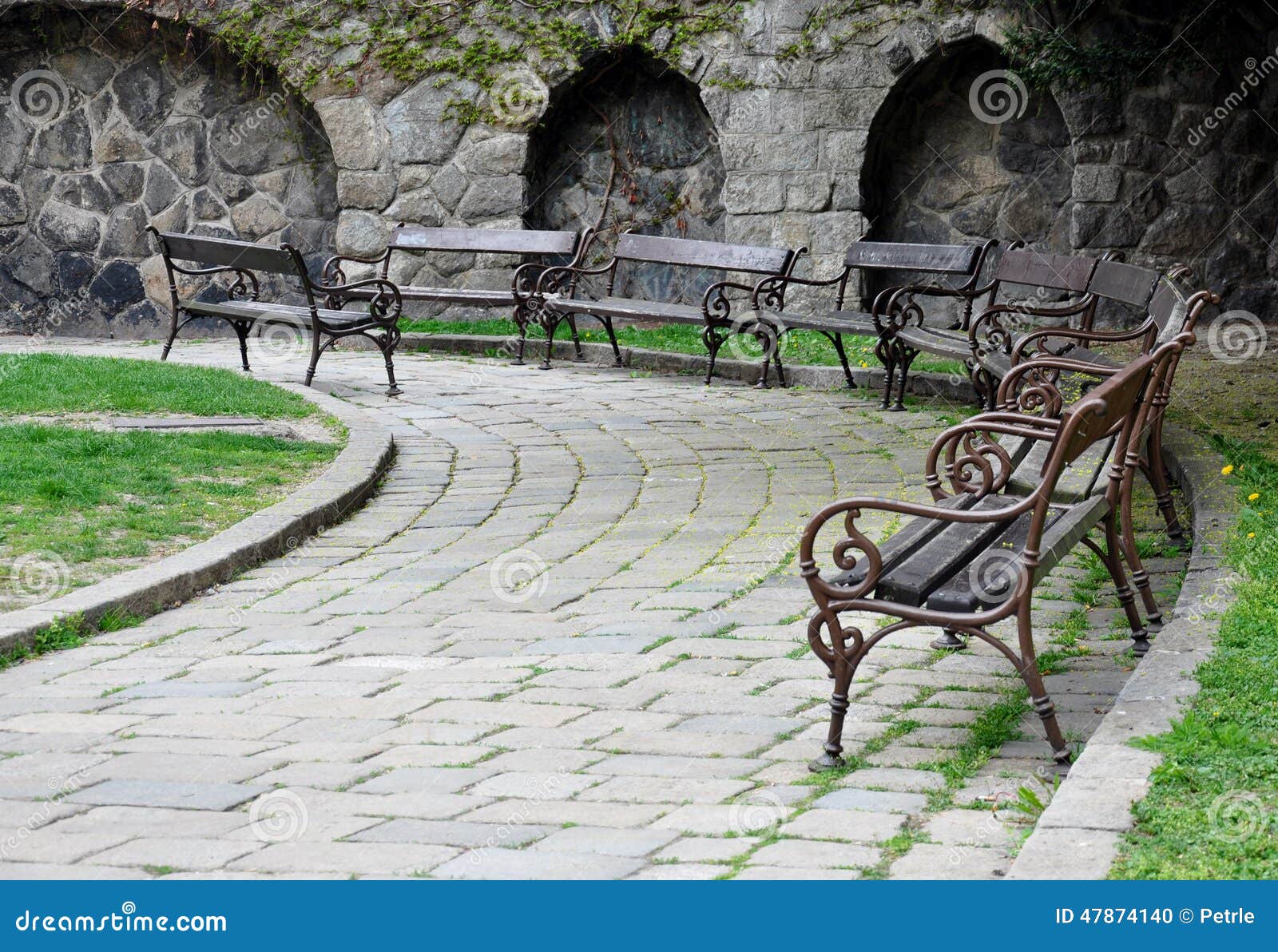 Park benches stock photo. Image of background, relax - 47874140