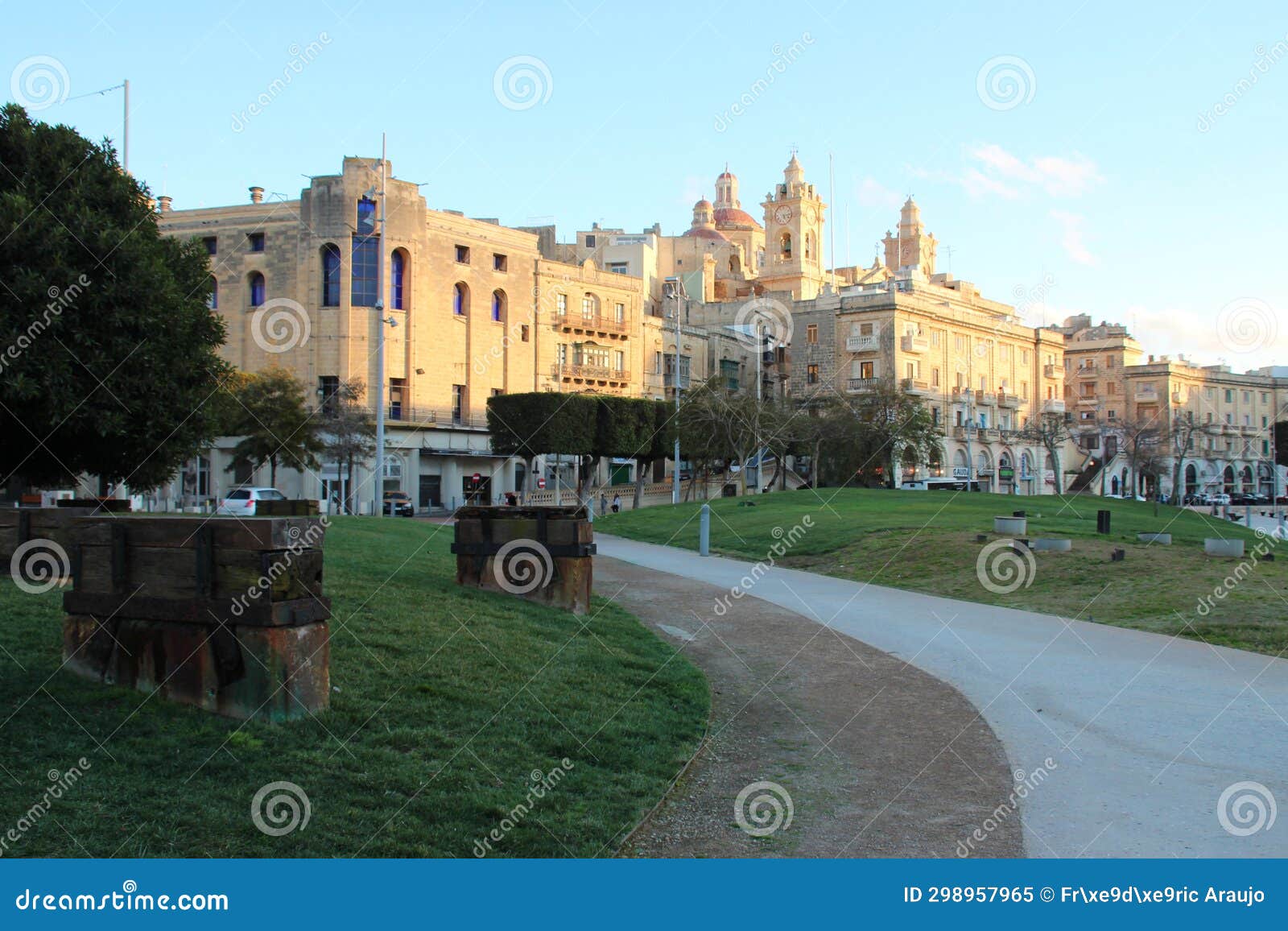 Park and Buildings in Bormla (malta) Stock Image - Image of town ...