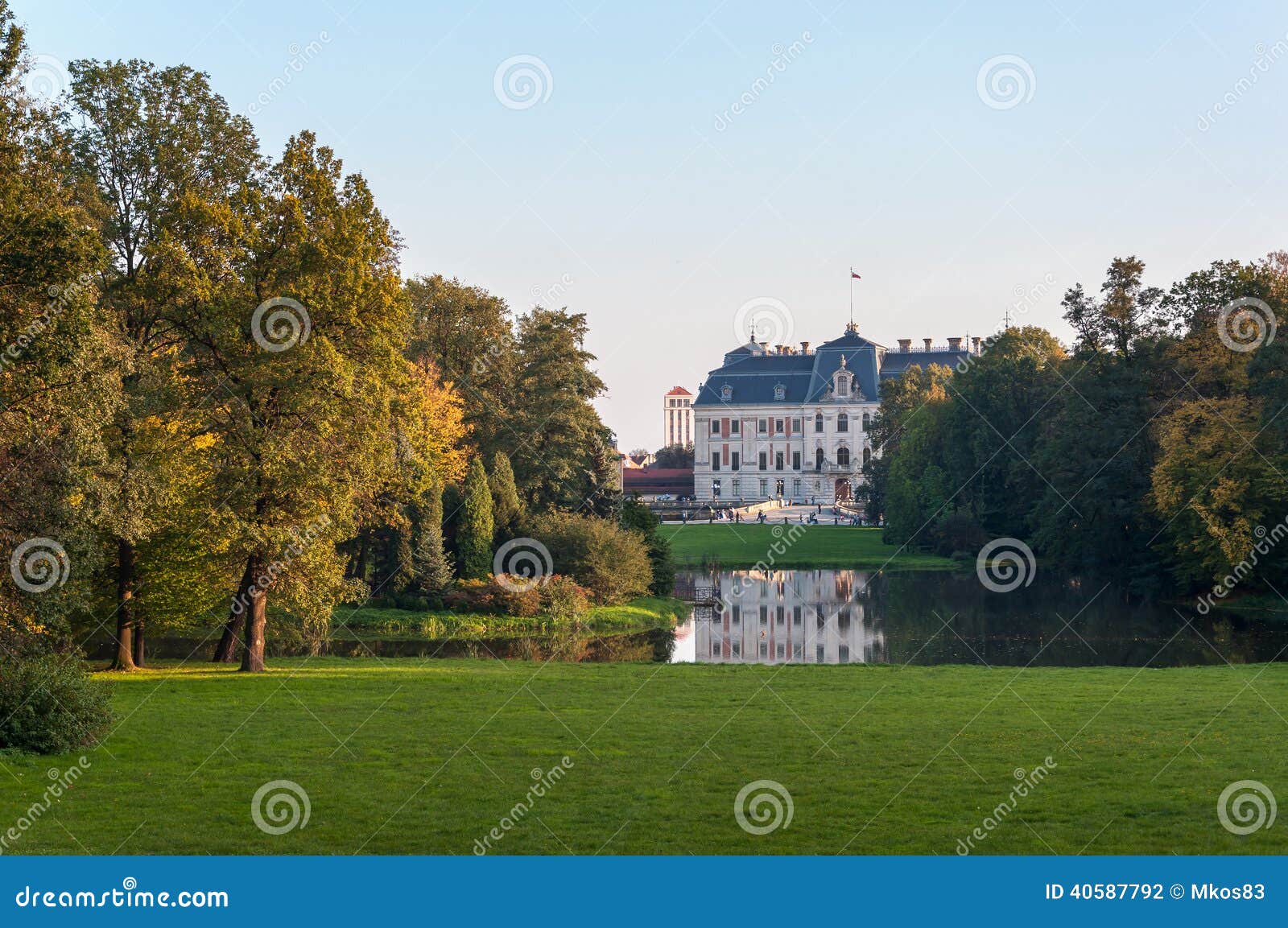 Park and Castle in Pszczyna Stock Photo - Image of gold, grassland ...
