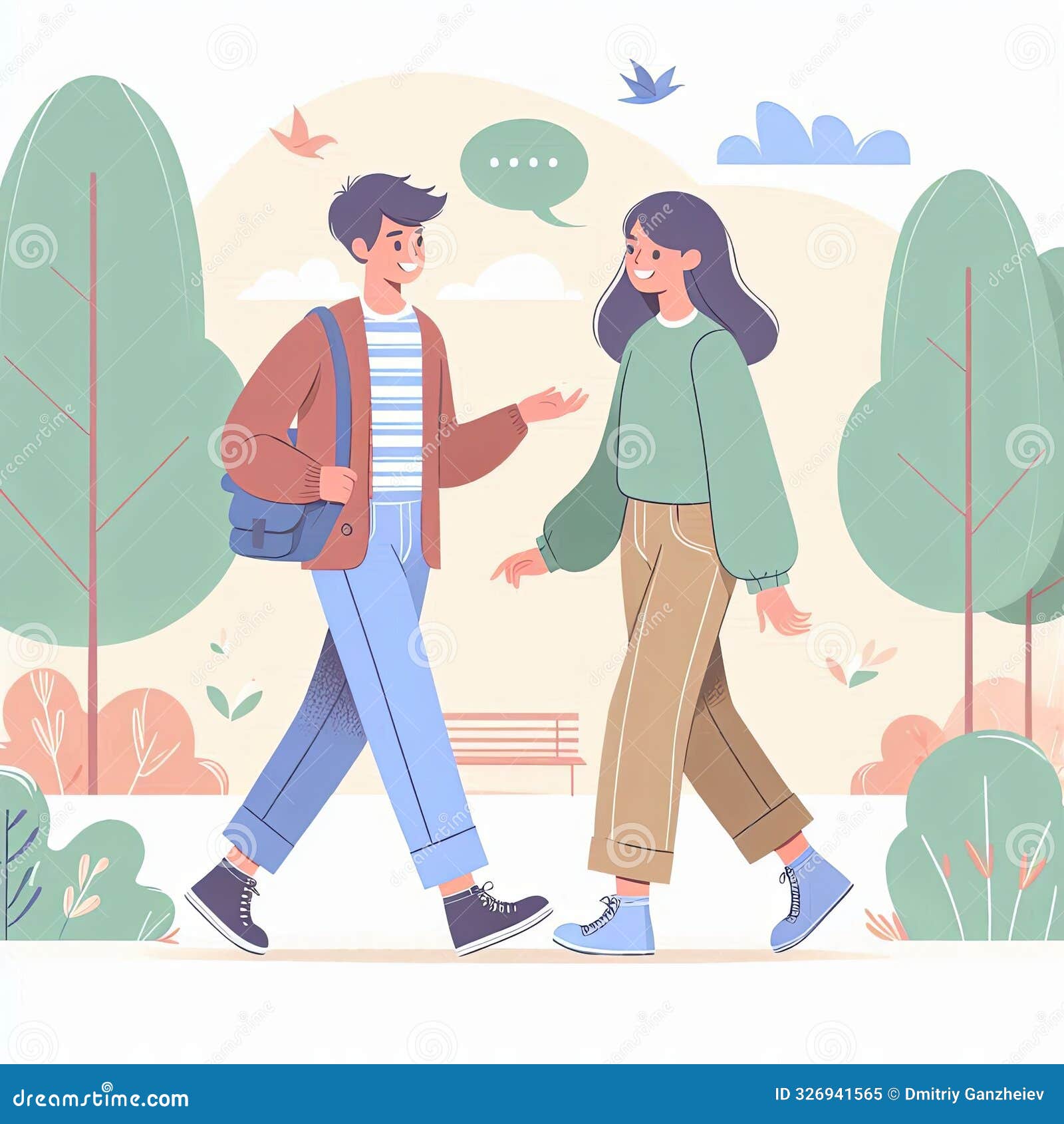 Park Chat stock illustration. Illustration of peaceful - 326941565