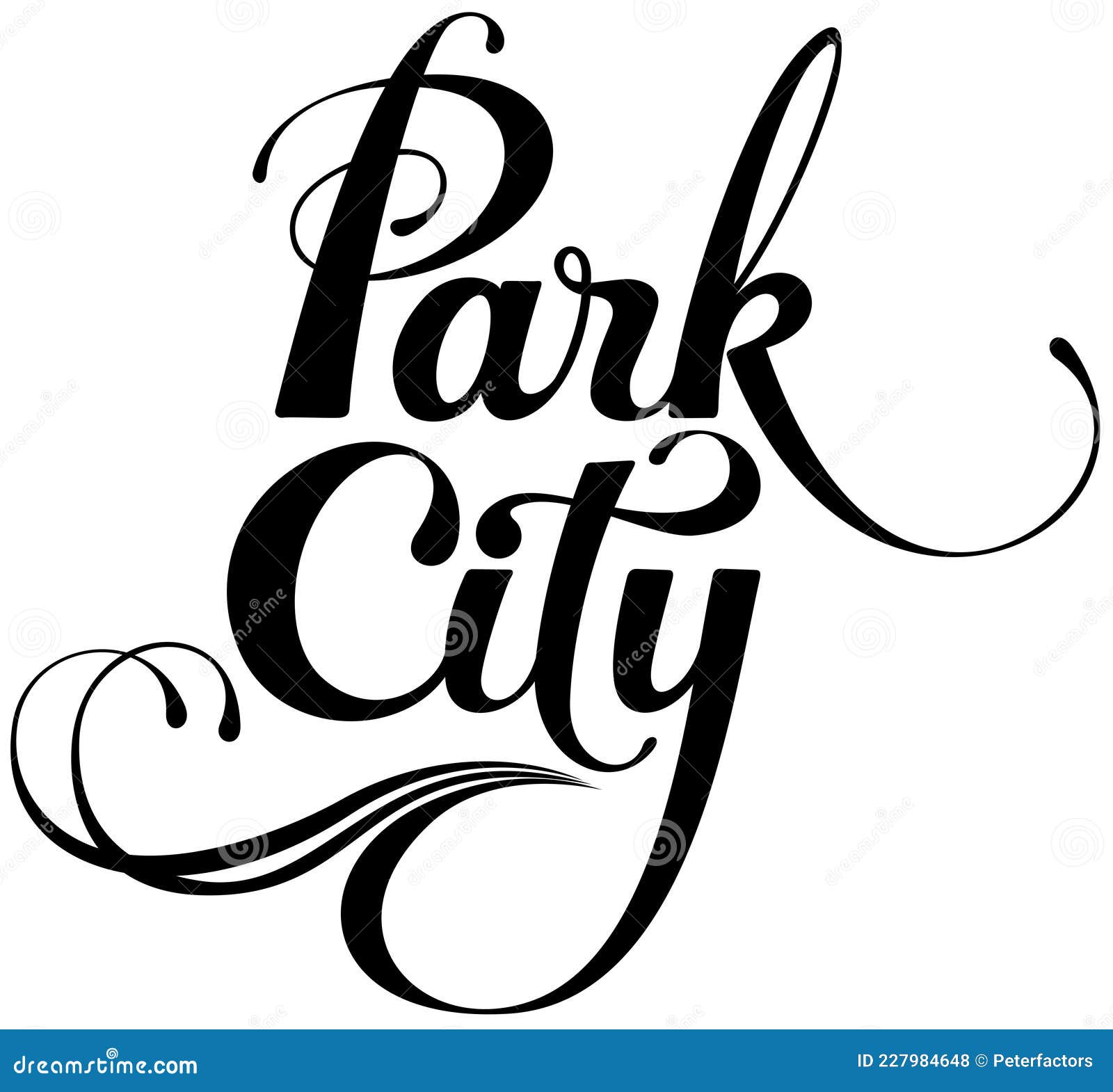 Park City - Custom Calligraphy Text Stock Vector - Illustration of park ...