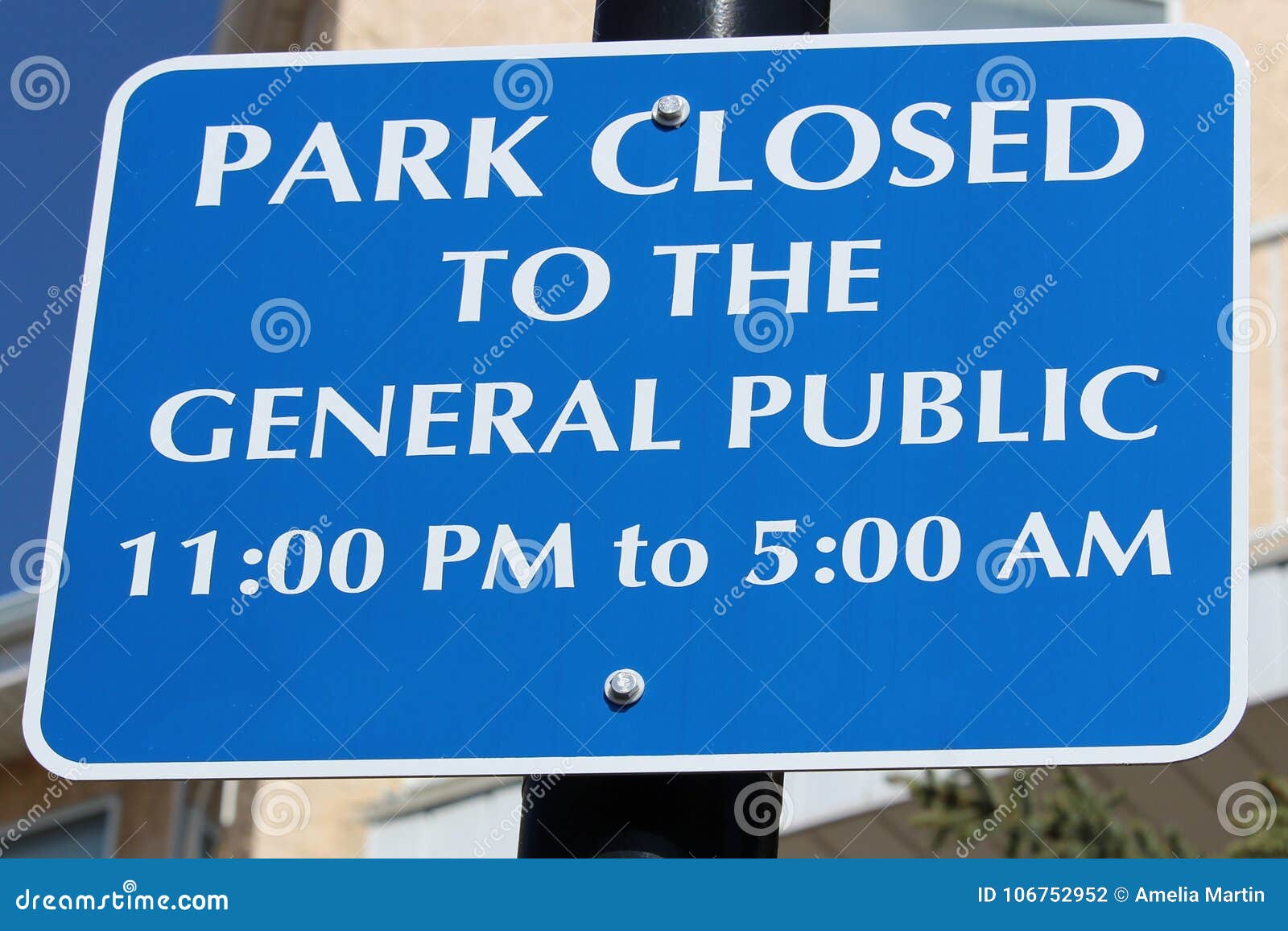 Park Closed To the General Public Sign Stock Photo - Image of night ...