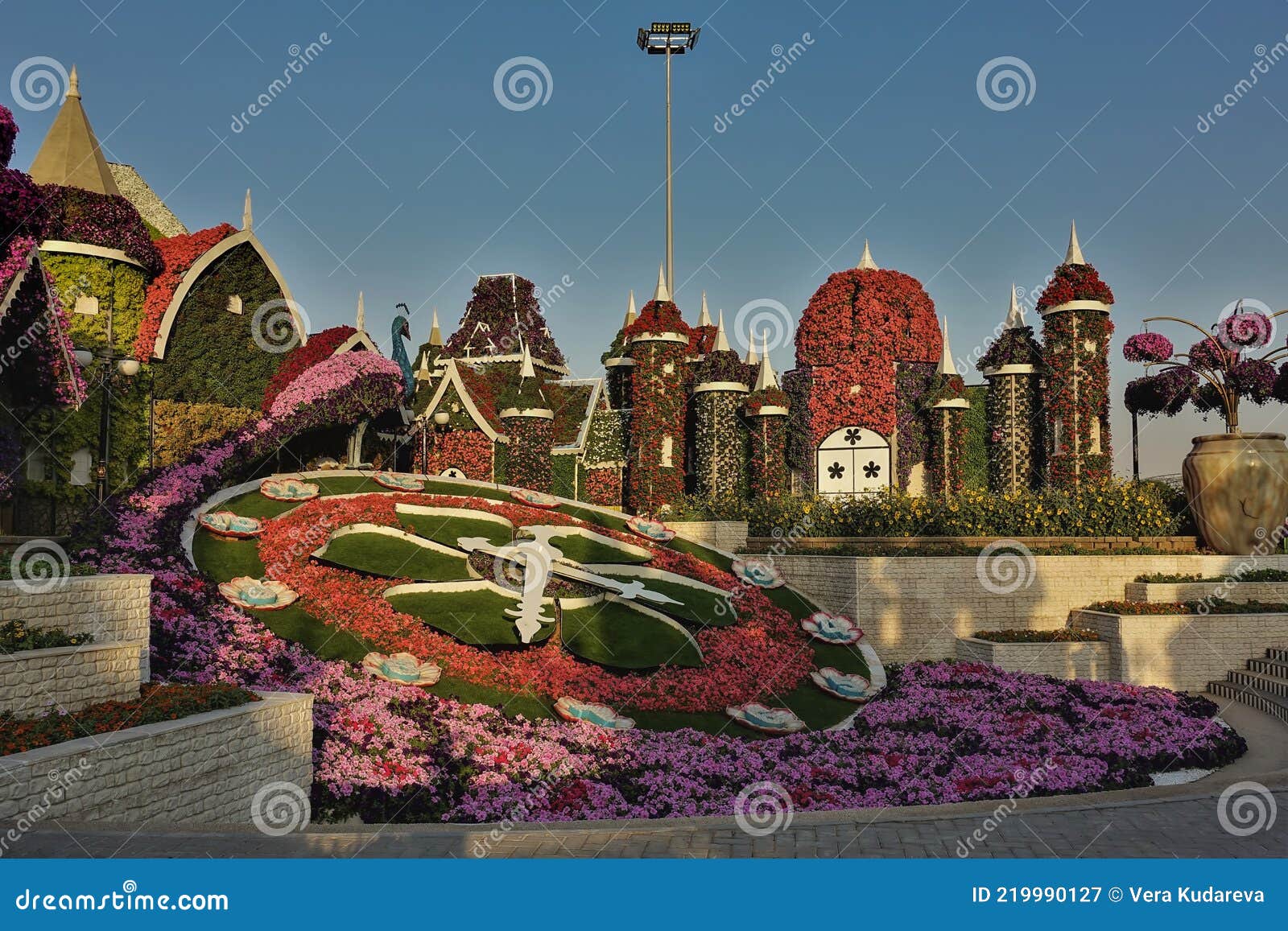 Park Design. a Flower Bed in the Shape of a Clock Editorial Photography ...