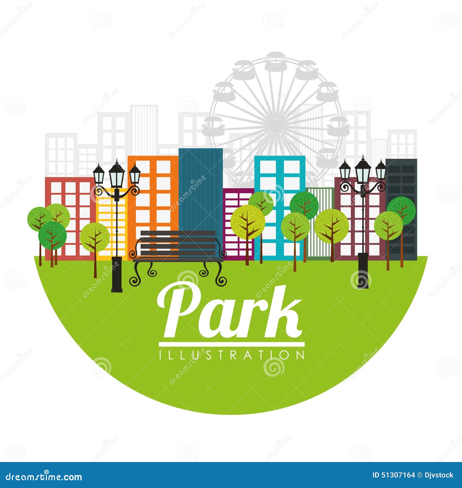 Park Design, Vector Illustration. Stock Vector - Illustration of quiet ...