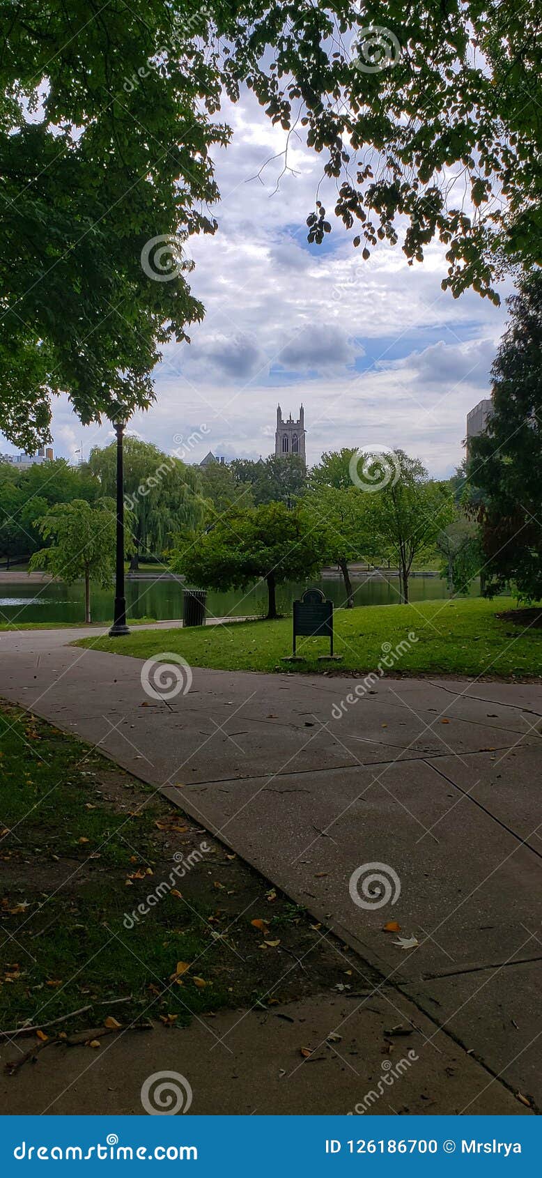 Park stock photo. Image of concrete, cloud, whit, trees - 126186700