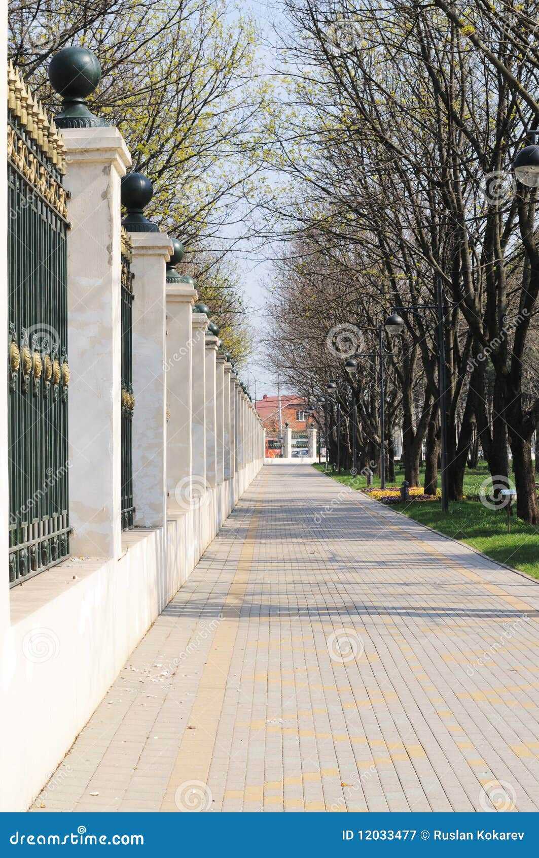 Park enclosure. stock image. Image of cloud, pavement - 12033477