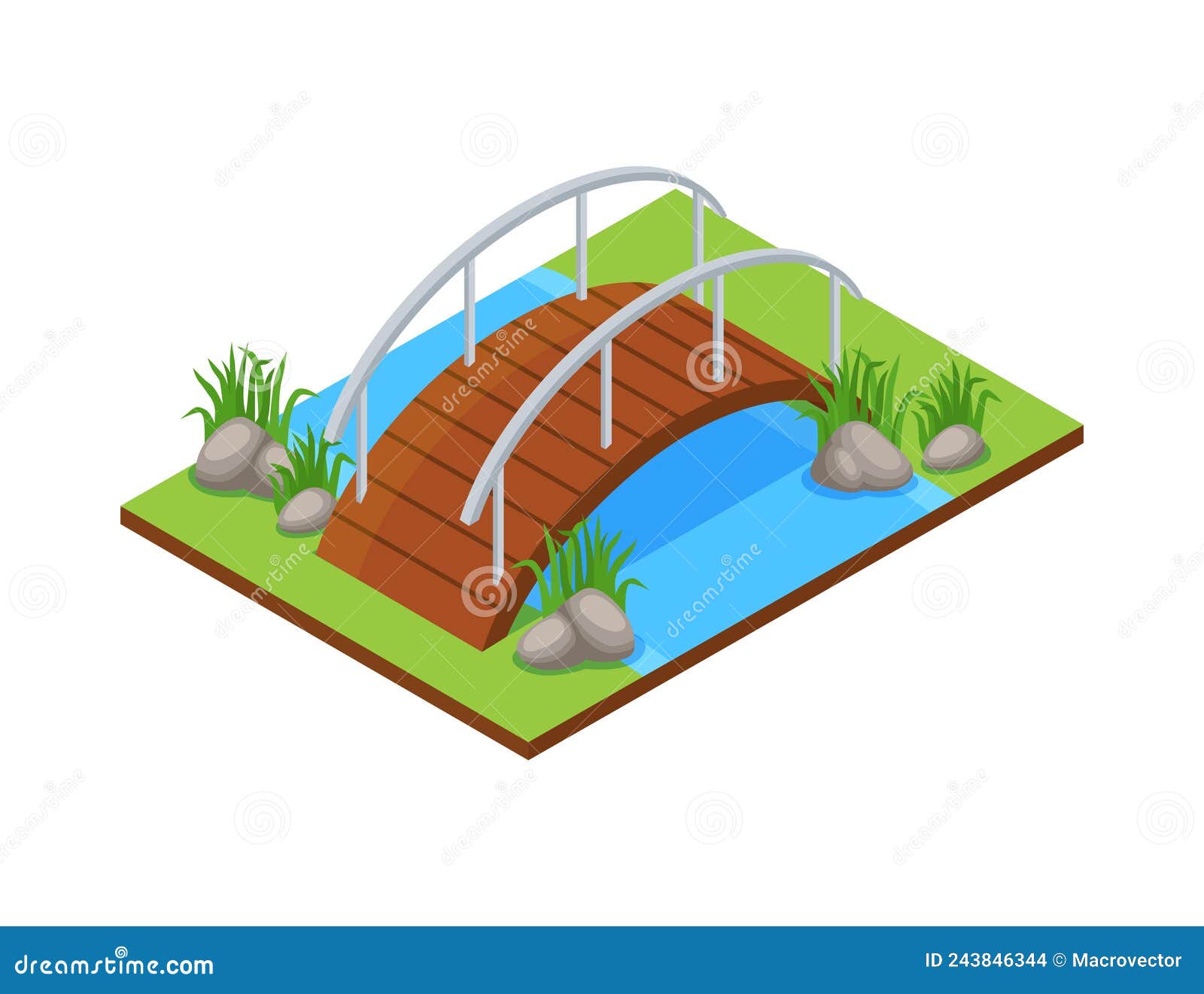 Park Foot Bridge Composition Stock Vector - Illustration of relax ...