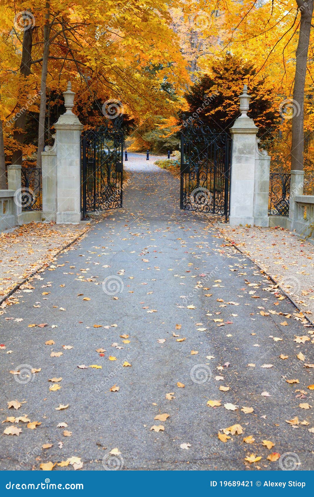 Park gates stock image. Image of stone, colorful, ornate - 19689421