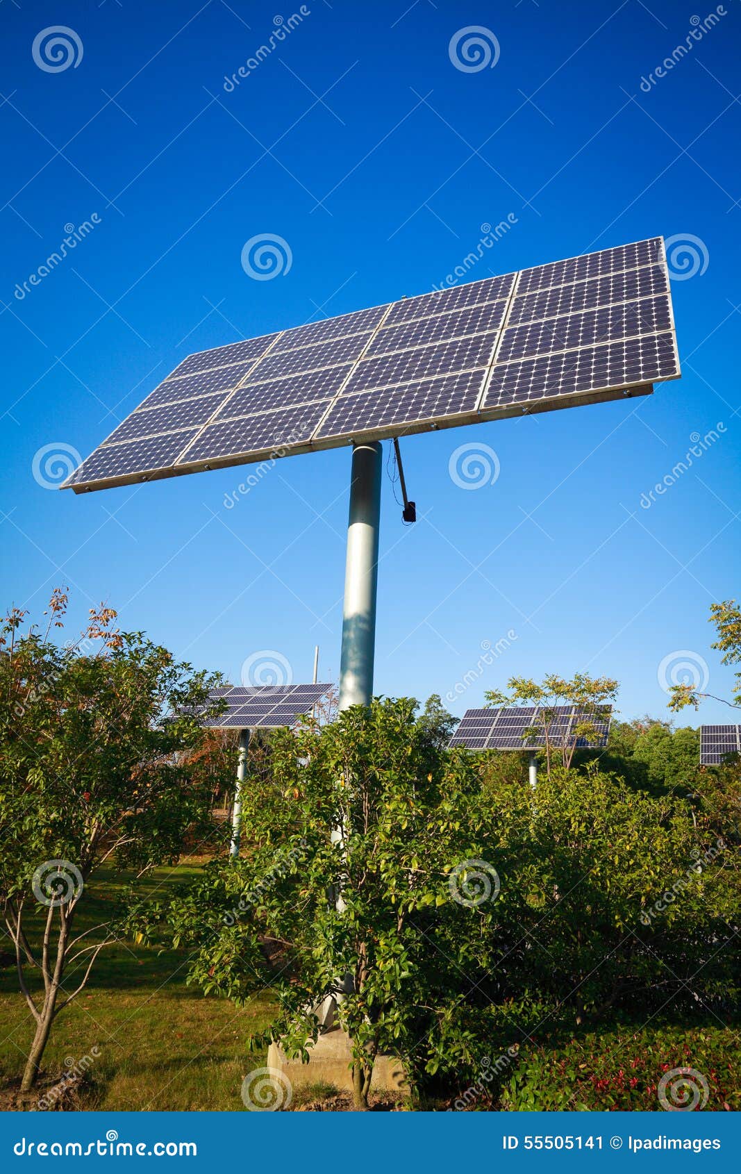 Park Green Energy Solar Power System Stock Image - Image of electronic ...