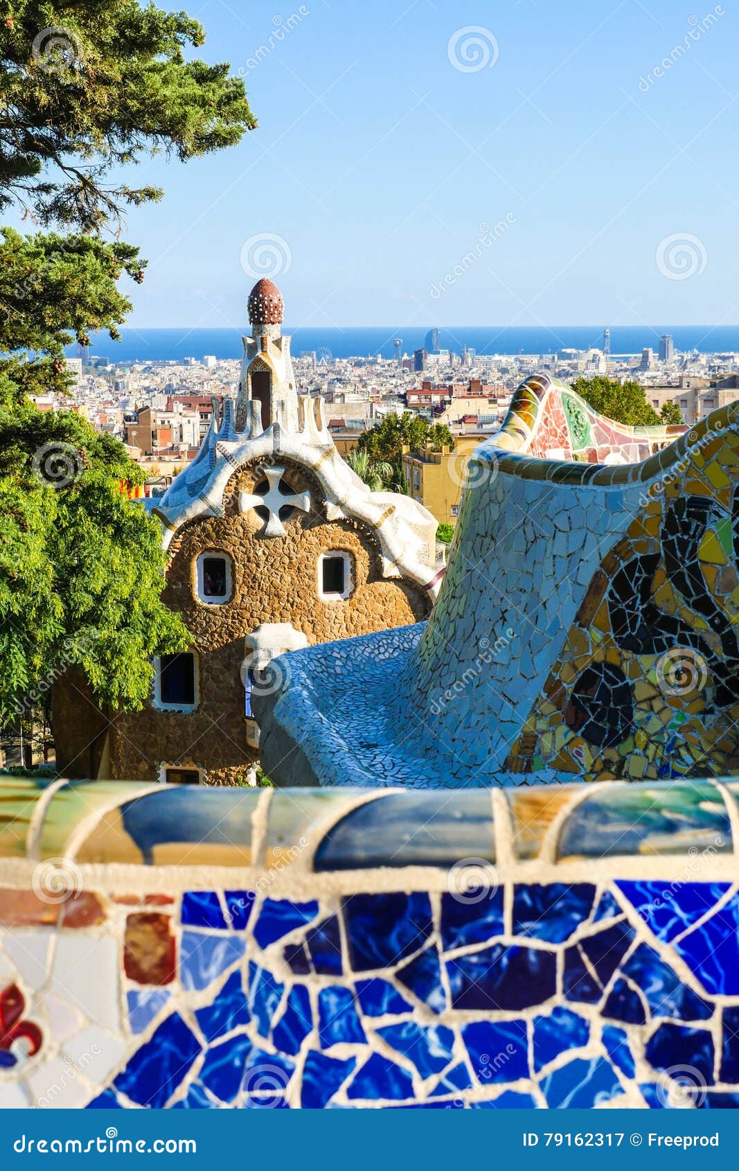 Park Guell by Architect Antoni Gaudi, Barcelona, Spain Stock Image ...