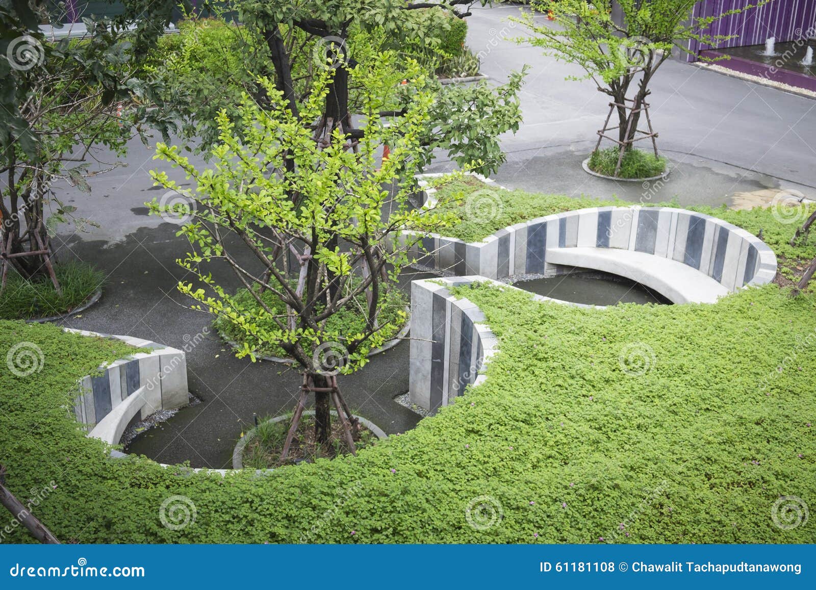 Park hardscape stock photo. Image of lush, nature, landscape - 61181108