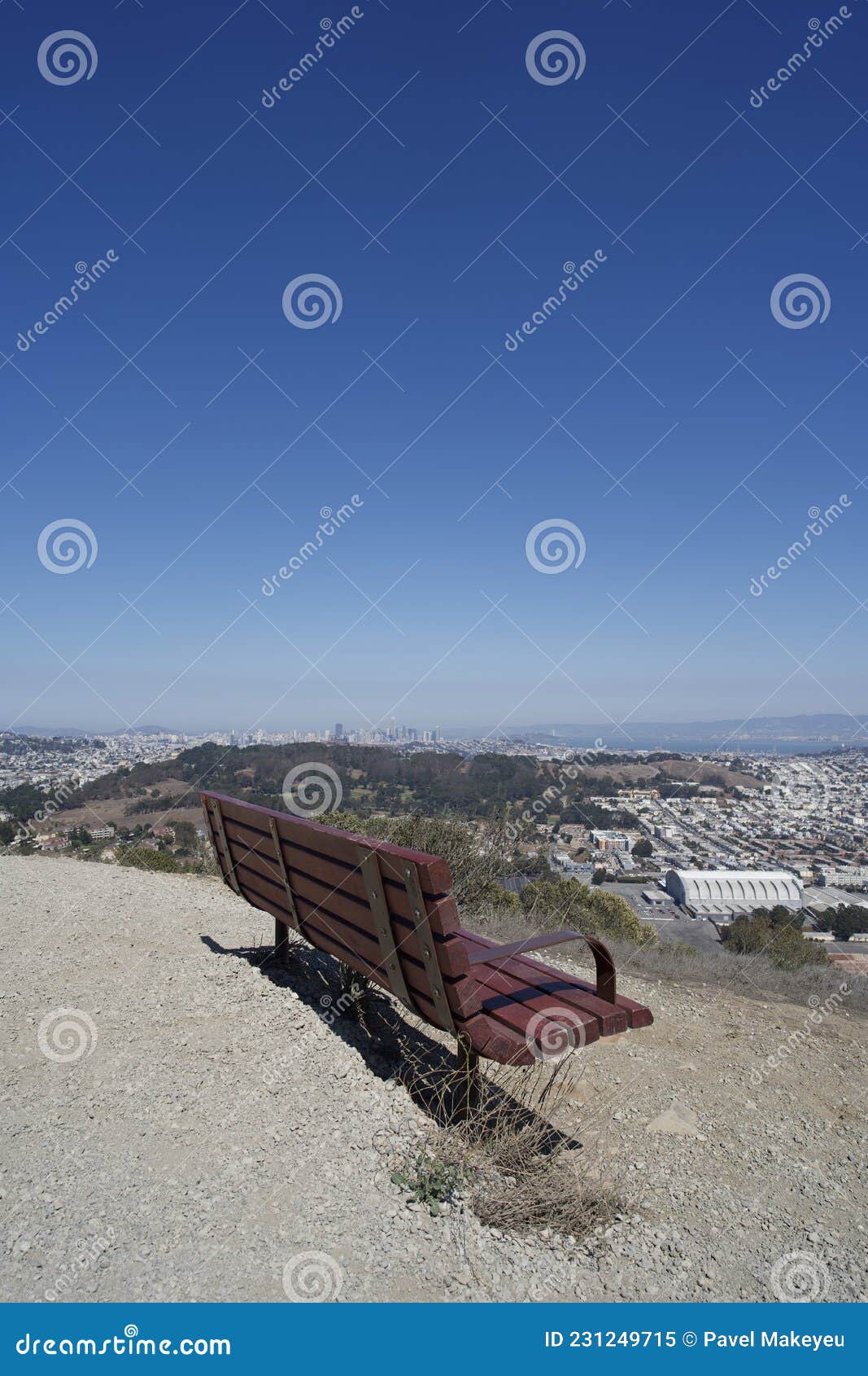 Park Have Nice Bench with Perfect View Stock Image - Image of hill ...
