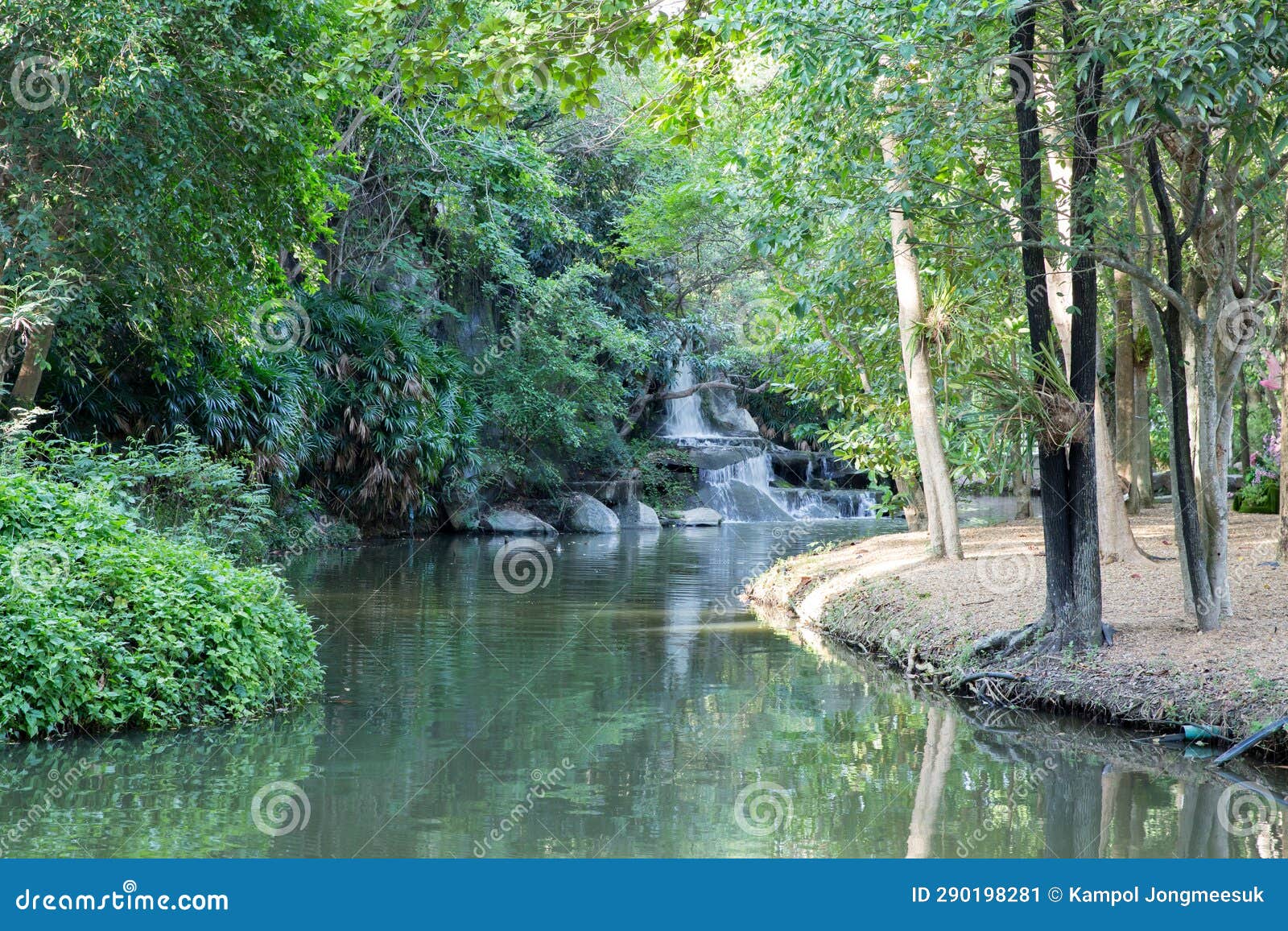 In the Park Have Rocks and Artificial Waterfall Editorial Photo - Image ...