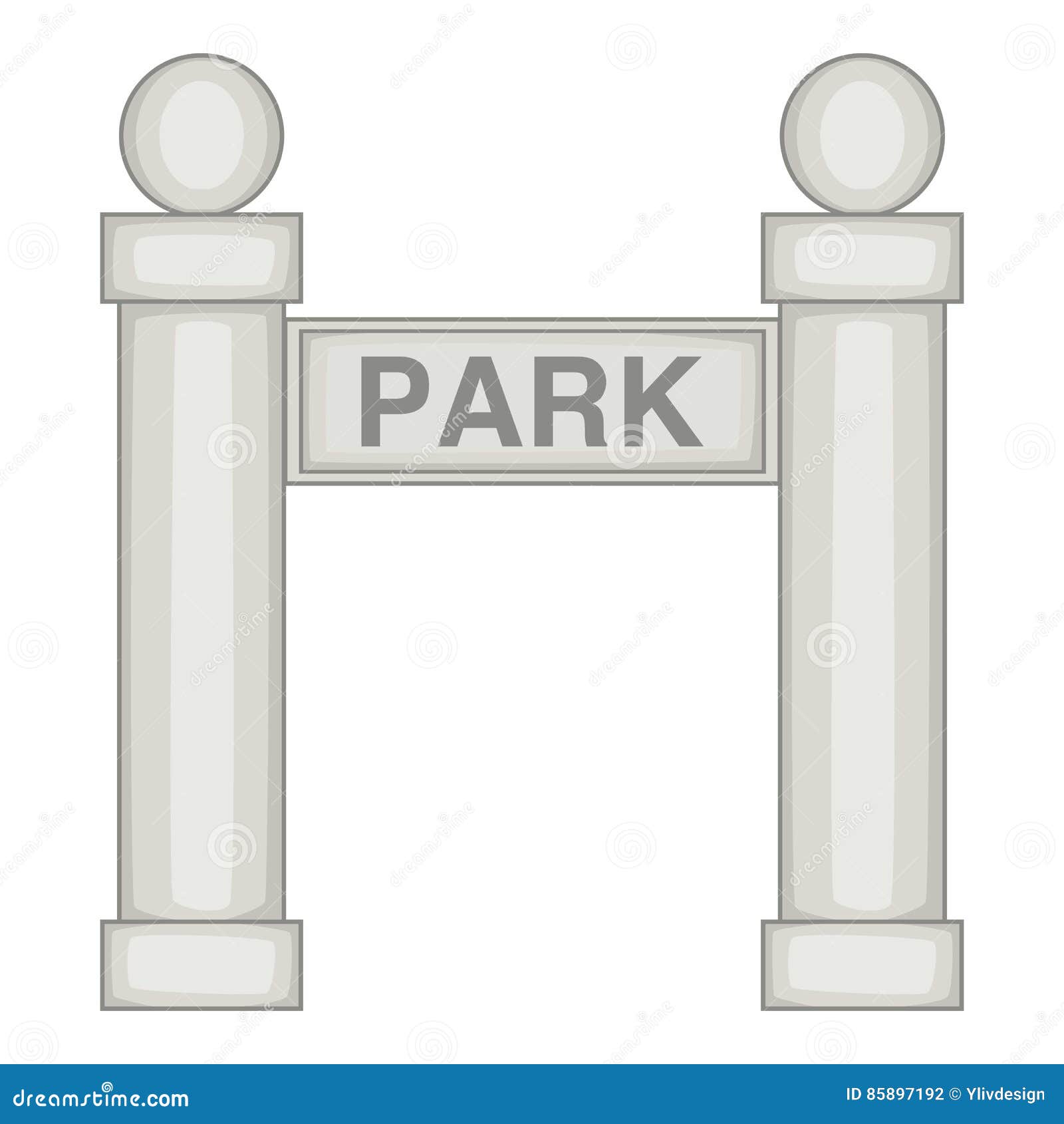 Park icon, cartoon style stock vector. Illustration of botanic - 85897192