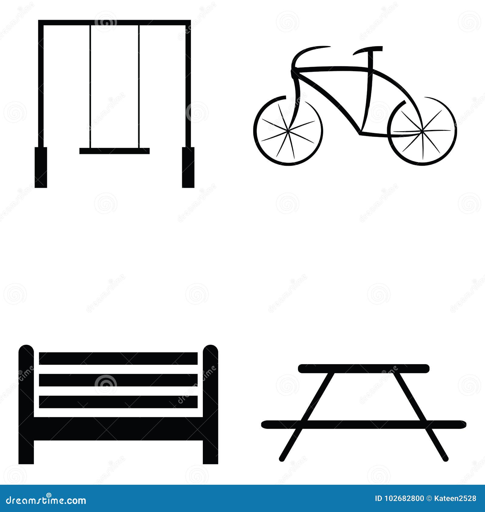 Park icon set stock vector. Illustration of sign, icons - 102682800