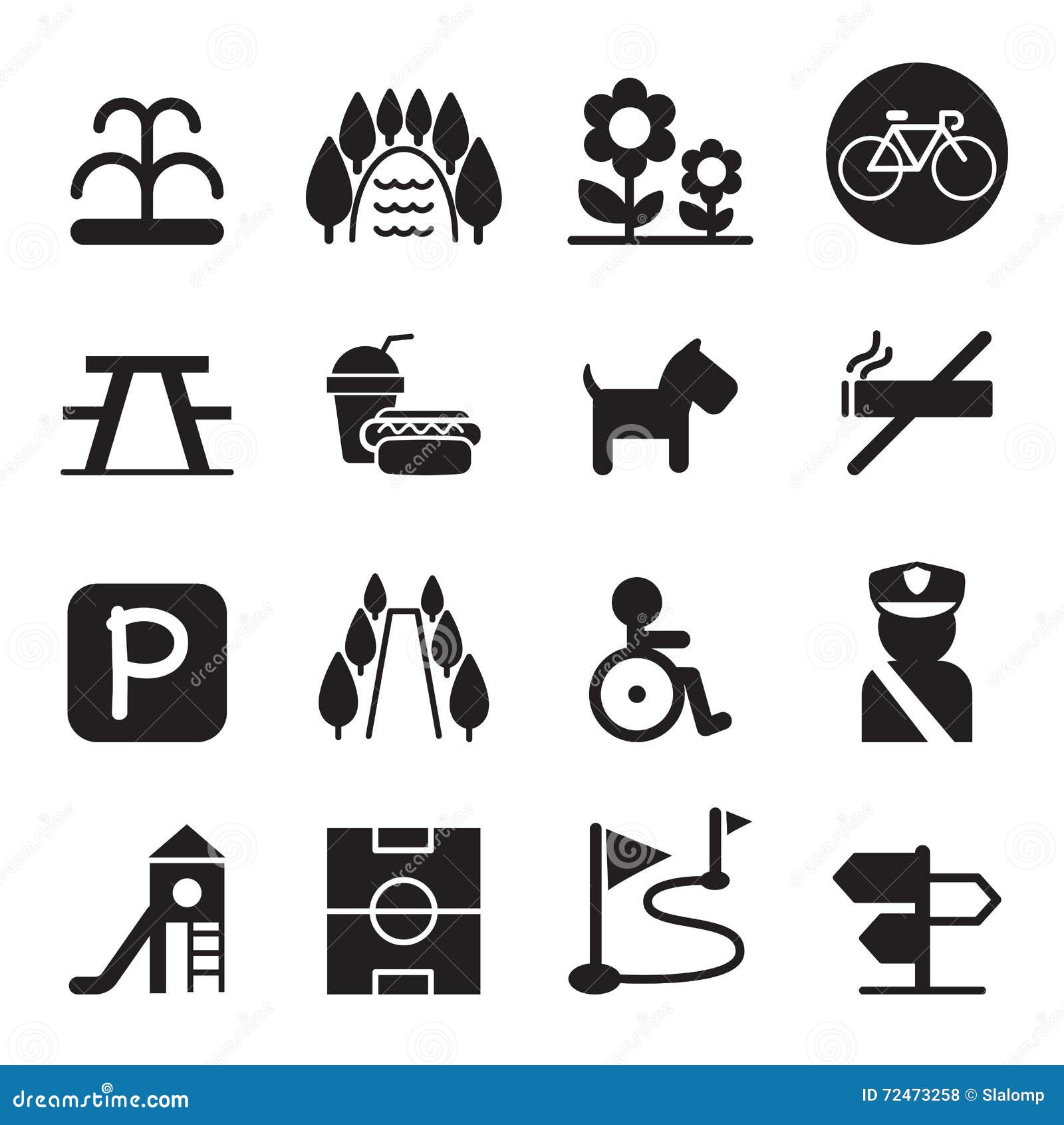 Park icon set stock illustration. Illustration of icon - 72473258
