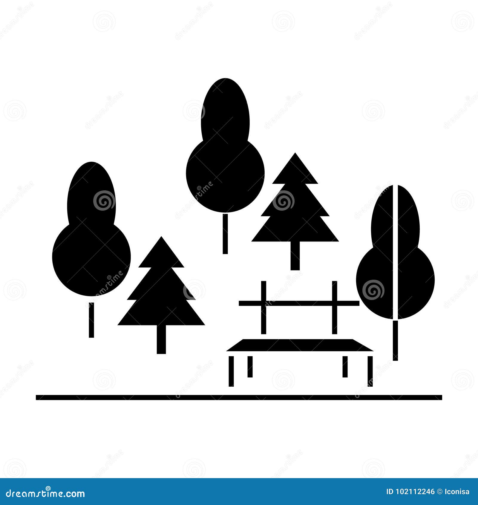Park Icon, Vector Illustration, Sign on Isolated Background Stock ...