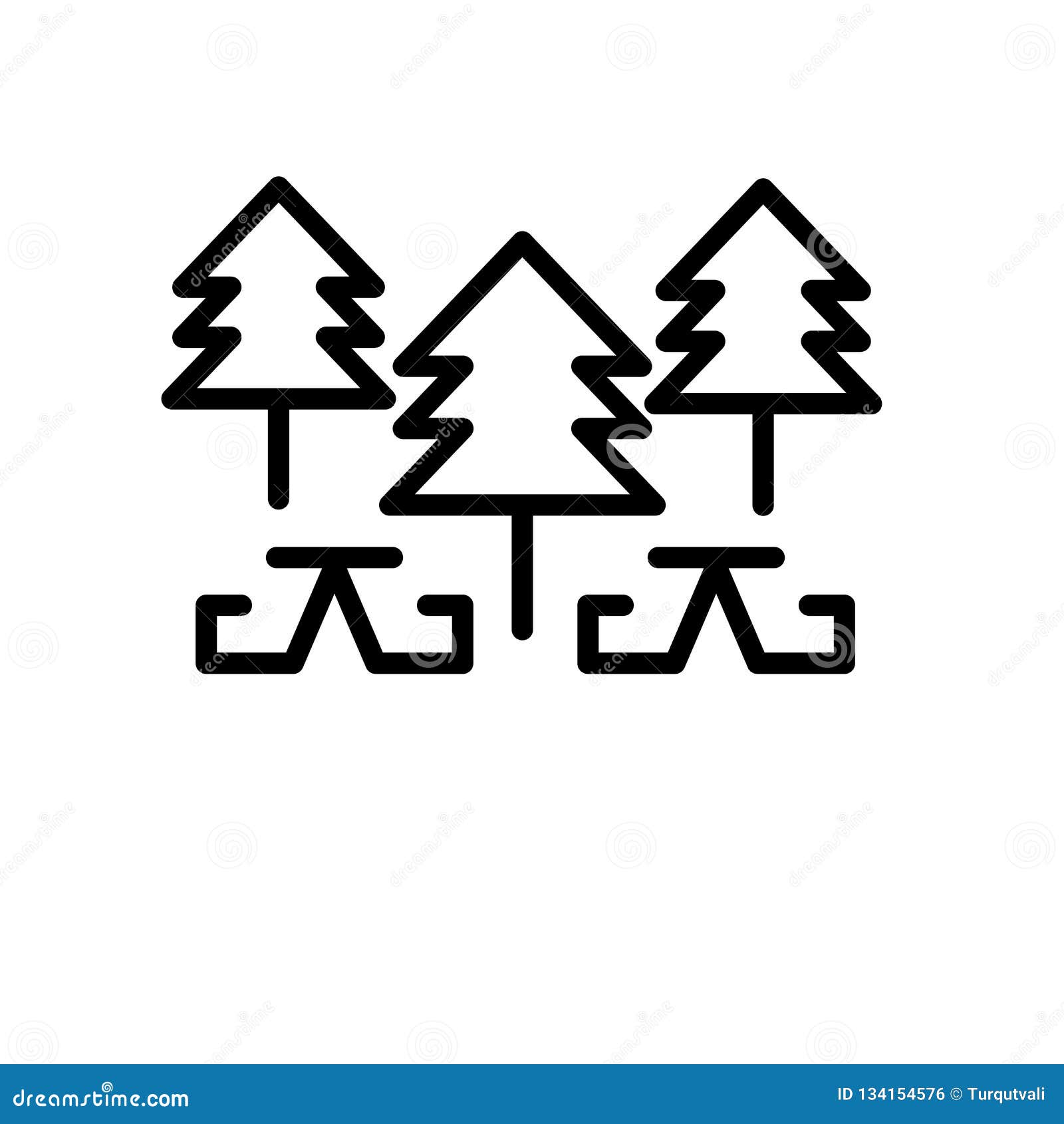 Park Icon Vector Isolated on White Background, Park Sign , Line or ...