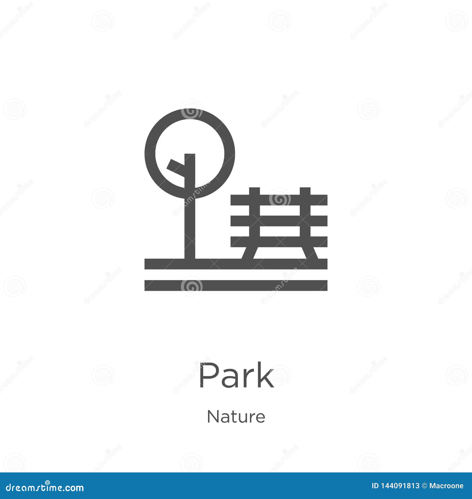 Park Icon Vector from Nature Collection. Thin Line Park Outline Icon ...