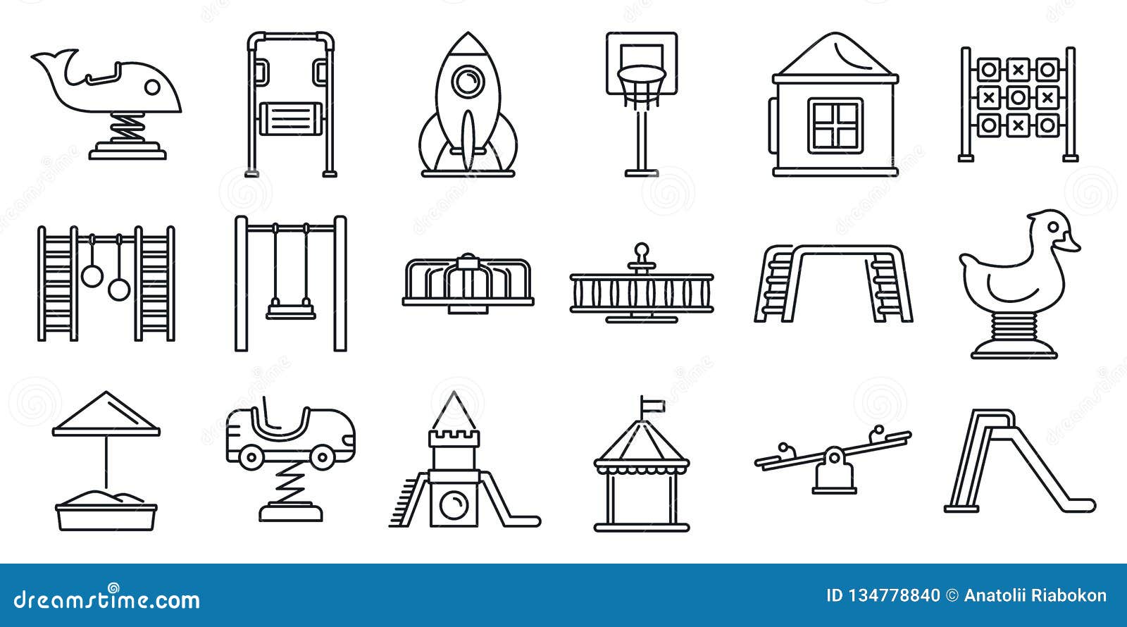 Park Kid Playground Icon Set, Outline Style Stock Vector - Illustration ... Park Kid Playground Icon Set, Outline Style Stock Vector - Illustration ...