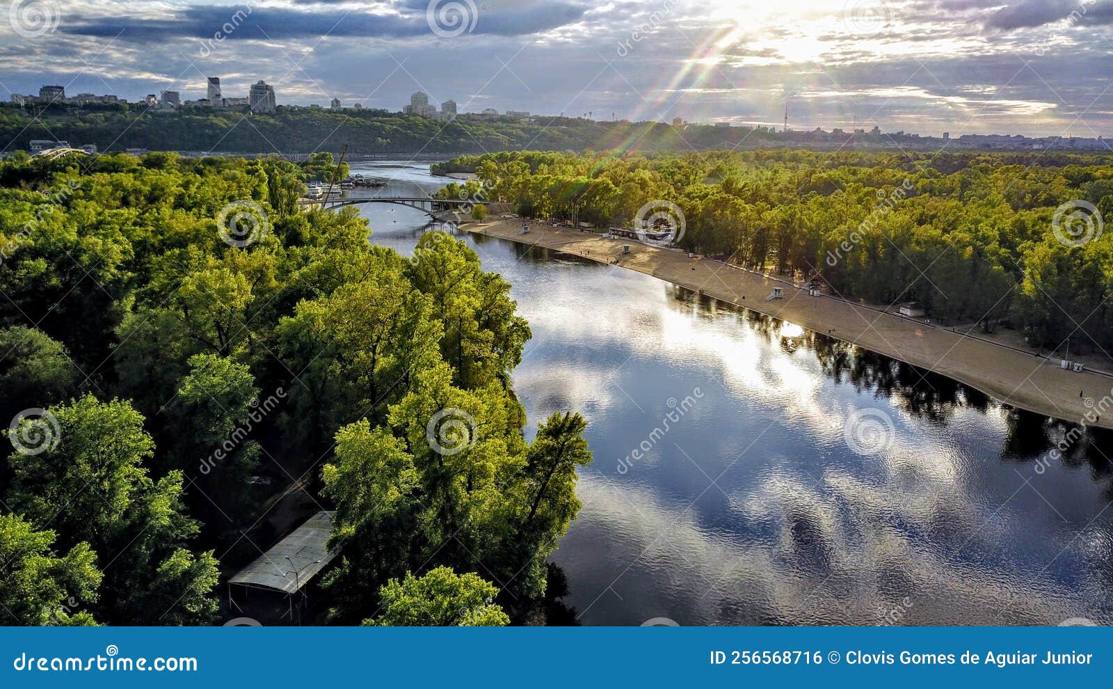 A park in Kyiv, Ukraine stock photo. Image of river - 256568716