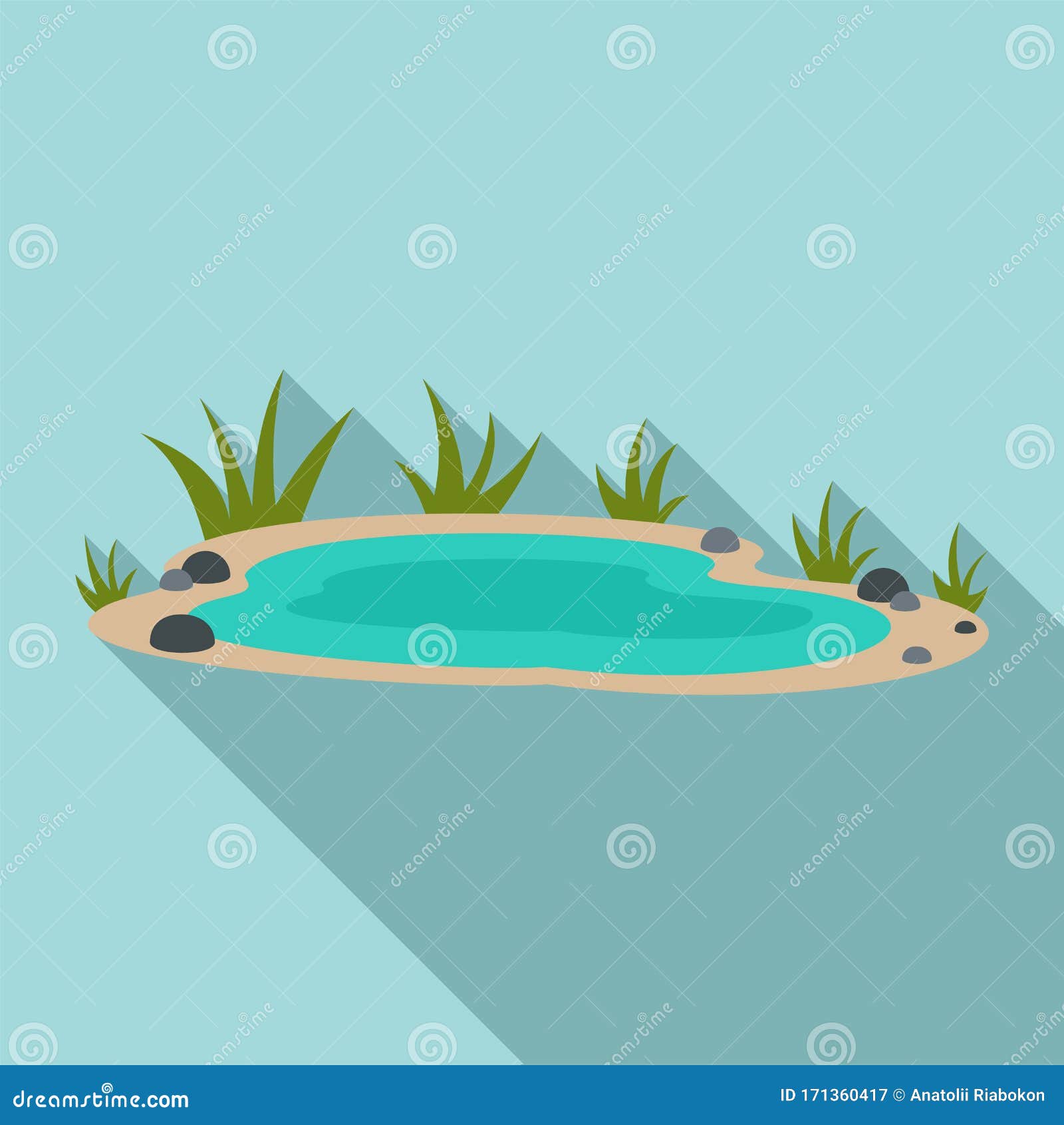 Park lake icon, flat style stock vector. Illustration of outside ...