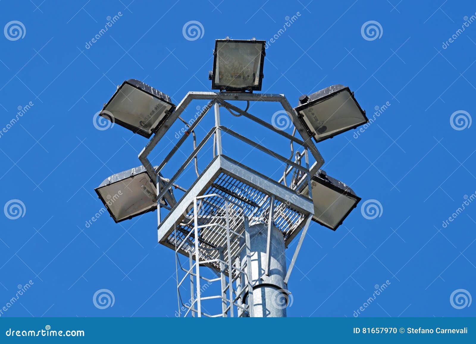 Park Light Poles with White Clouds and Blue Sky Backgrounds Stock Photo ...