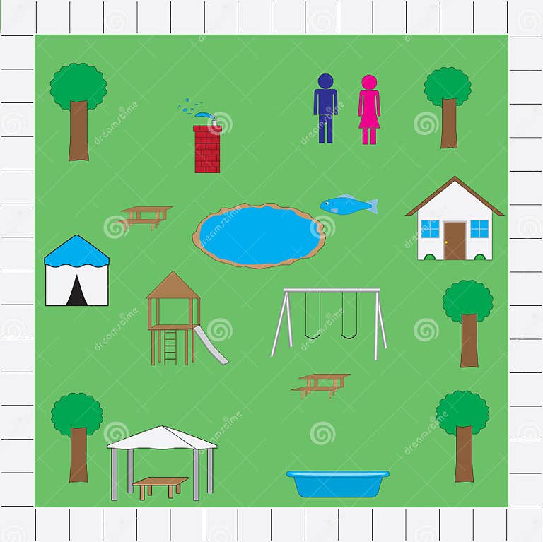 Park map icons vector pack stock vector. Illustration of fair - 42449524
