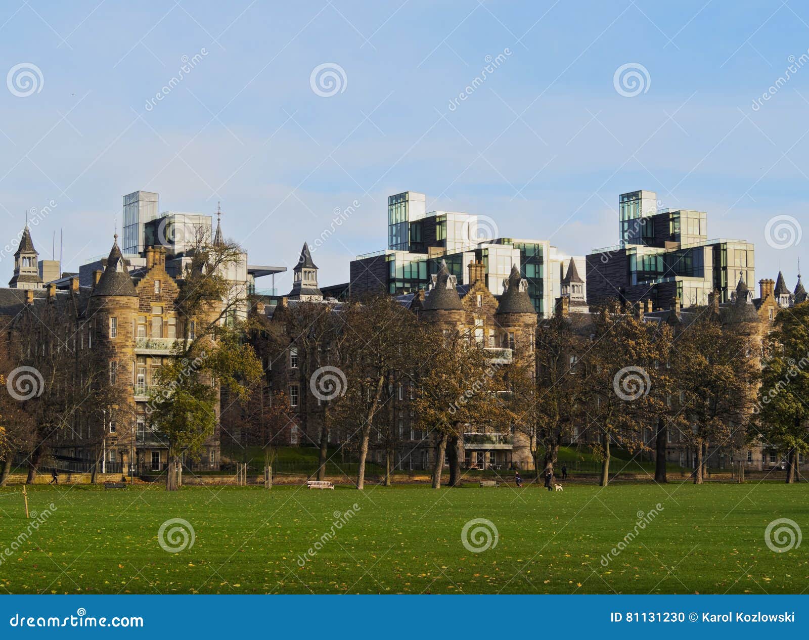 Park Meadows in Edinburgh stock photo. Image of quartermile - 81131230